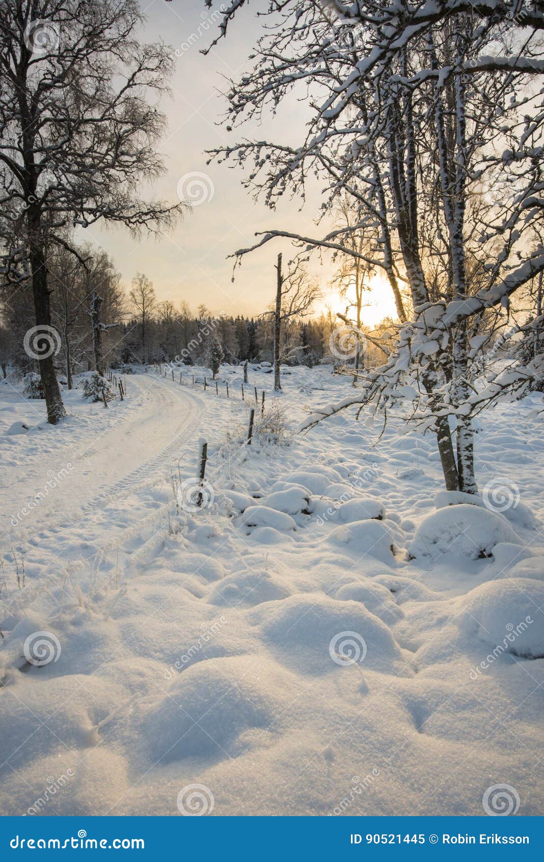 Winter scene stock image. Image of sweden, peaceful, countryside - 90521445