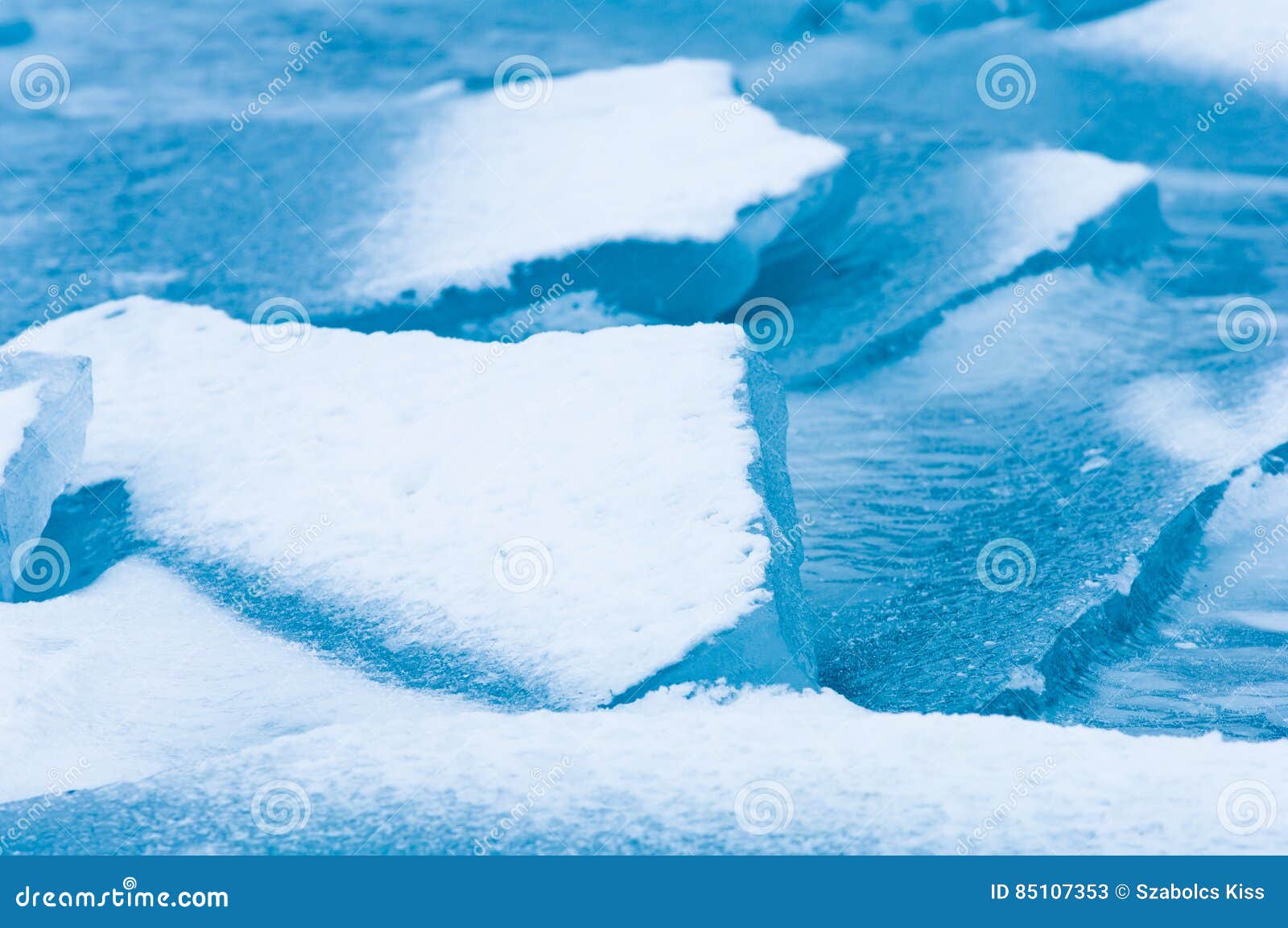 Winter Scene with Frozen Ice-pack Ice Float and Other Formations Stock ...