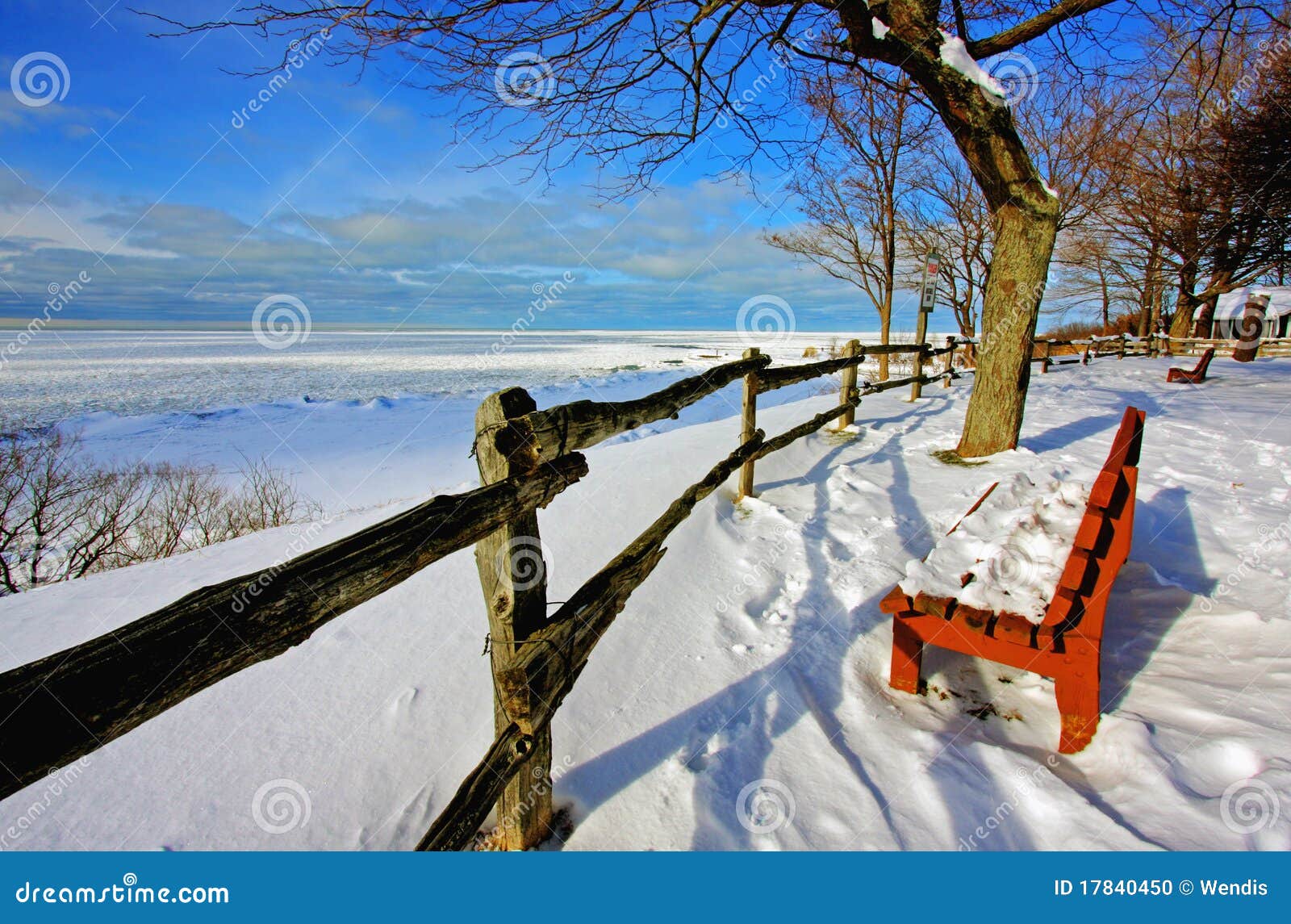 Winter Scene at a Lake stock photo. Image of covering - 17840450