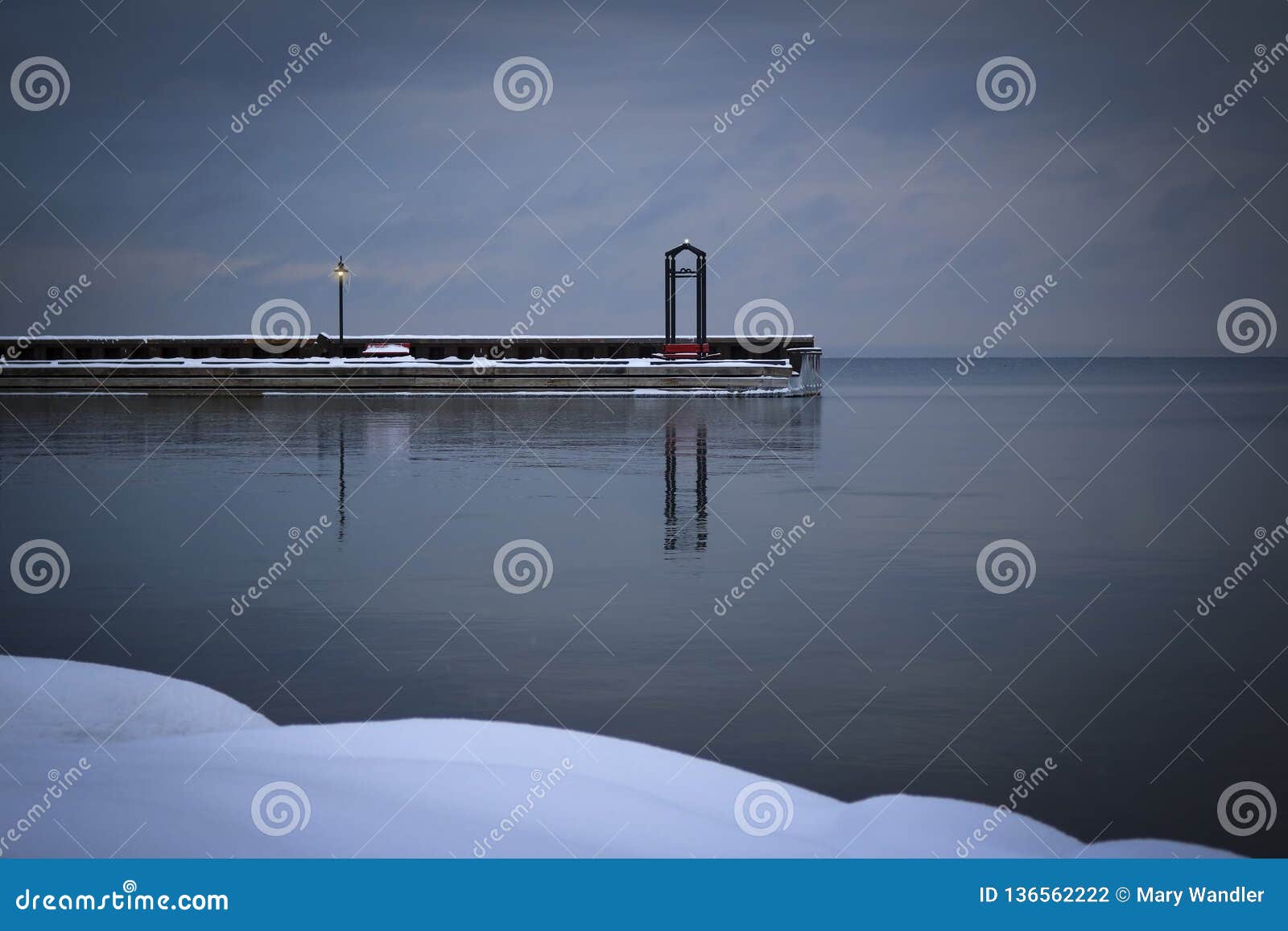 Winter Scene of the Marina Dock at Cold Lake, Alberta Stock Photo ...