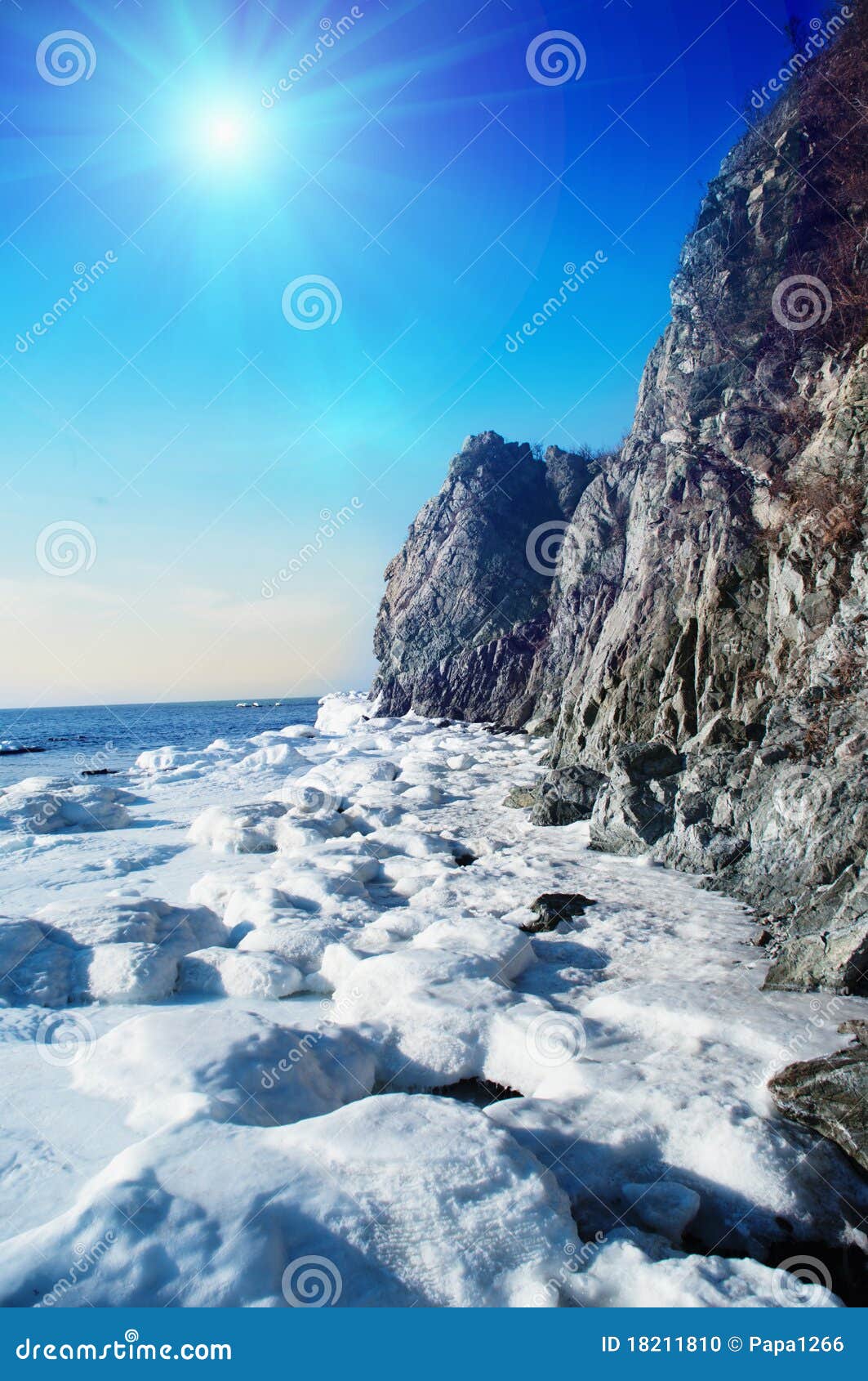 Winter Scene at the Sea stock photo. Image of winter - 18211810