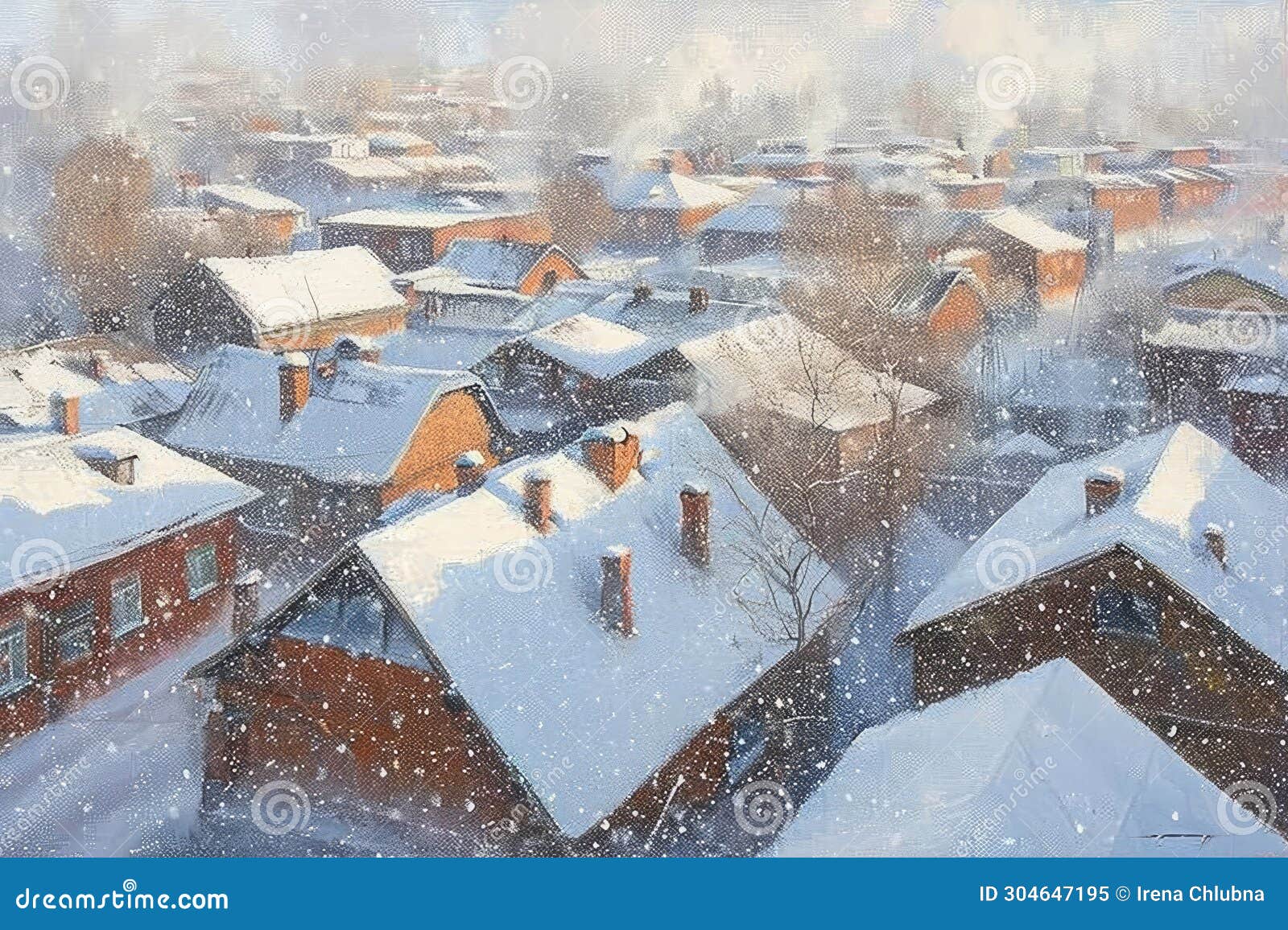 Winter Scene of Suburban Area Landscape Stock Illustration ...