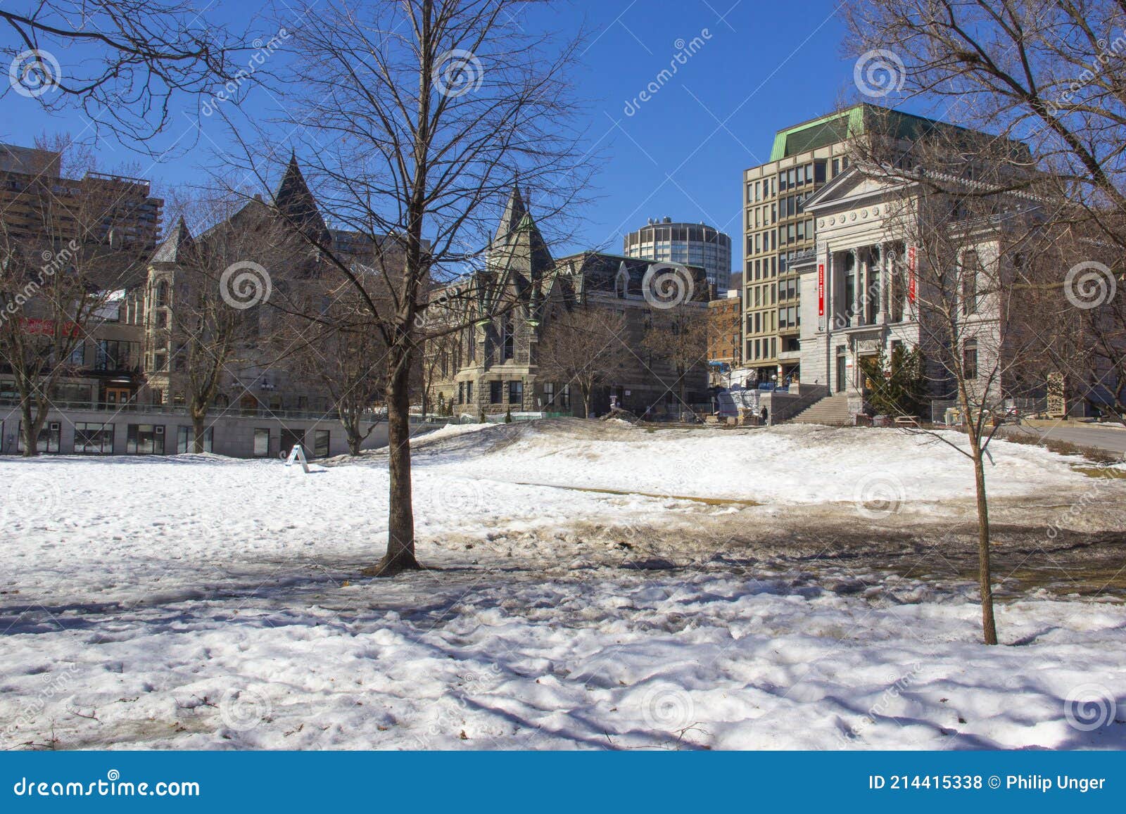 University Campus in Winter Stock Photo - Image of campus, house: 214415338