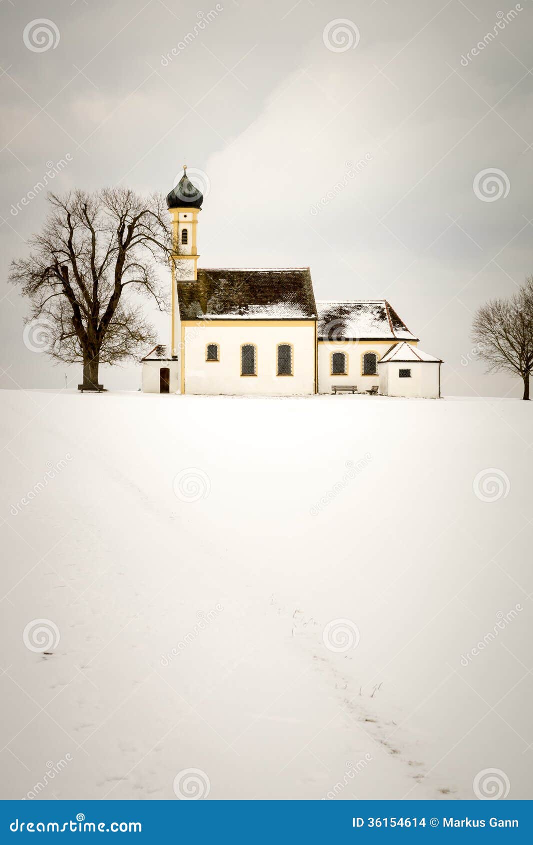 Winter scenery church stock photo. Image of frozen, chill - 36154614
