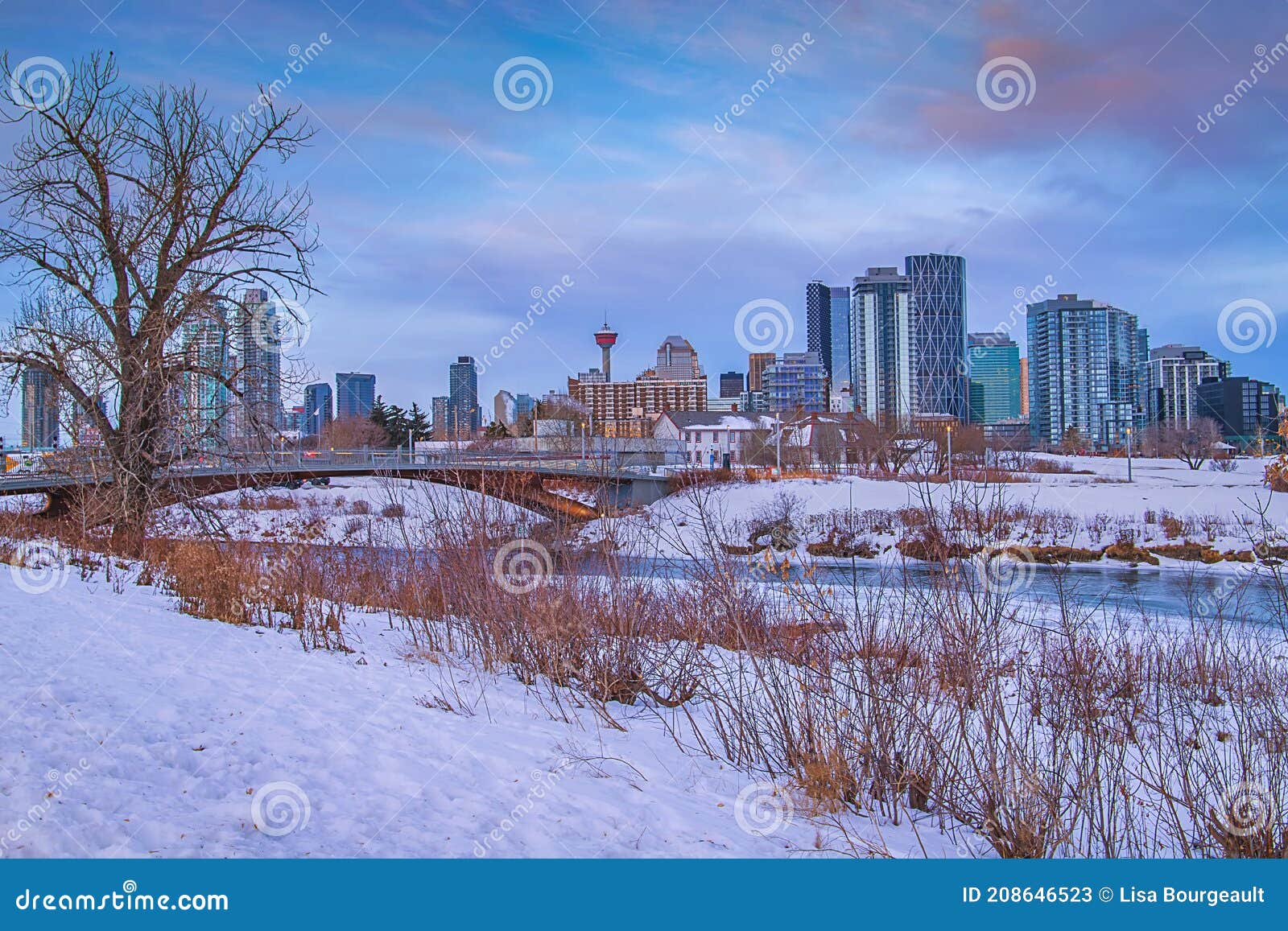 Winter Scenery by Downtown Calgary Stock Image - Image of panoramic ...