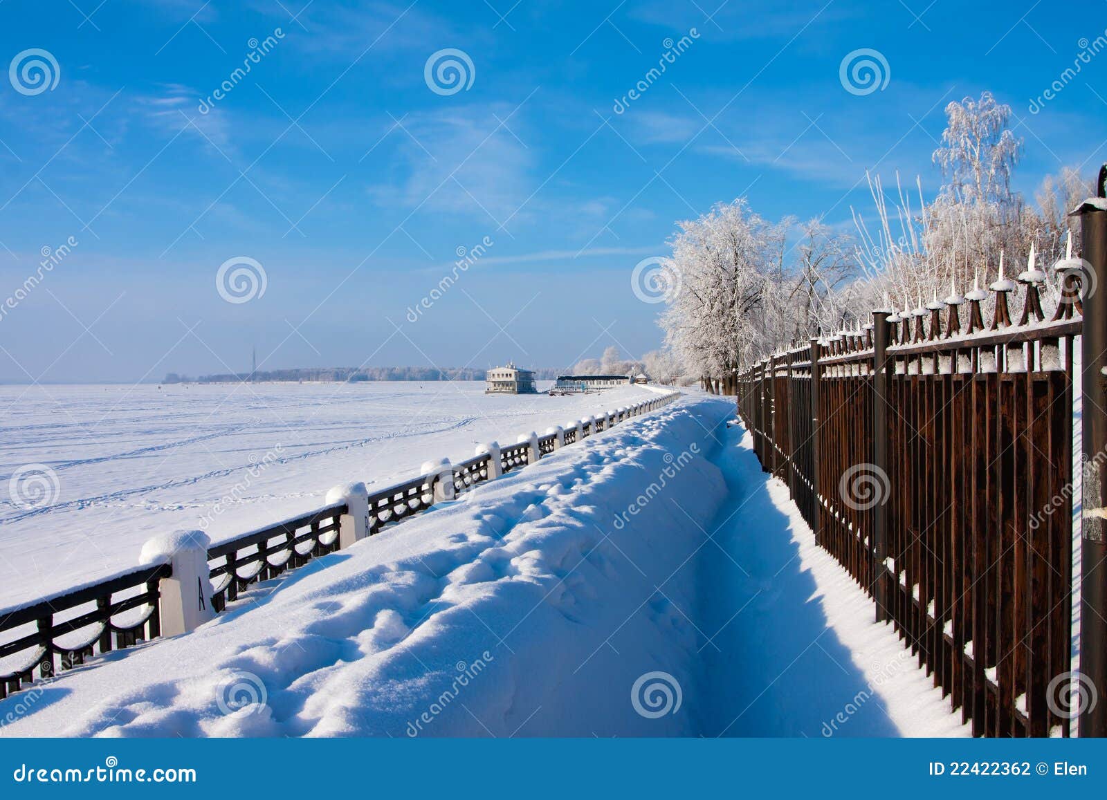 Winter scenery on river stock photo. Image of kostroma - 22422362