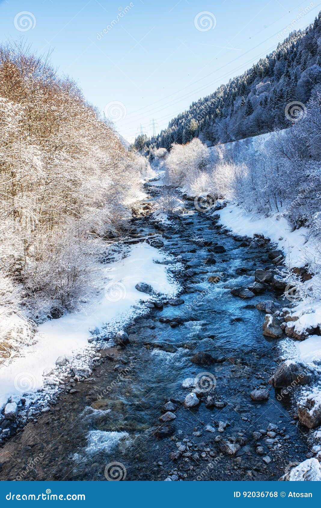 Winter Scenes River in Austria Stock Photo - Image of reflection ...