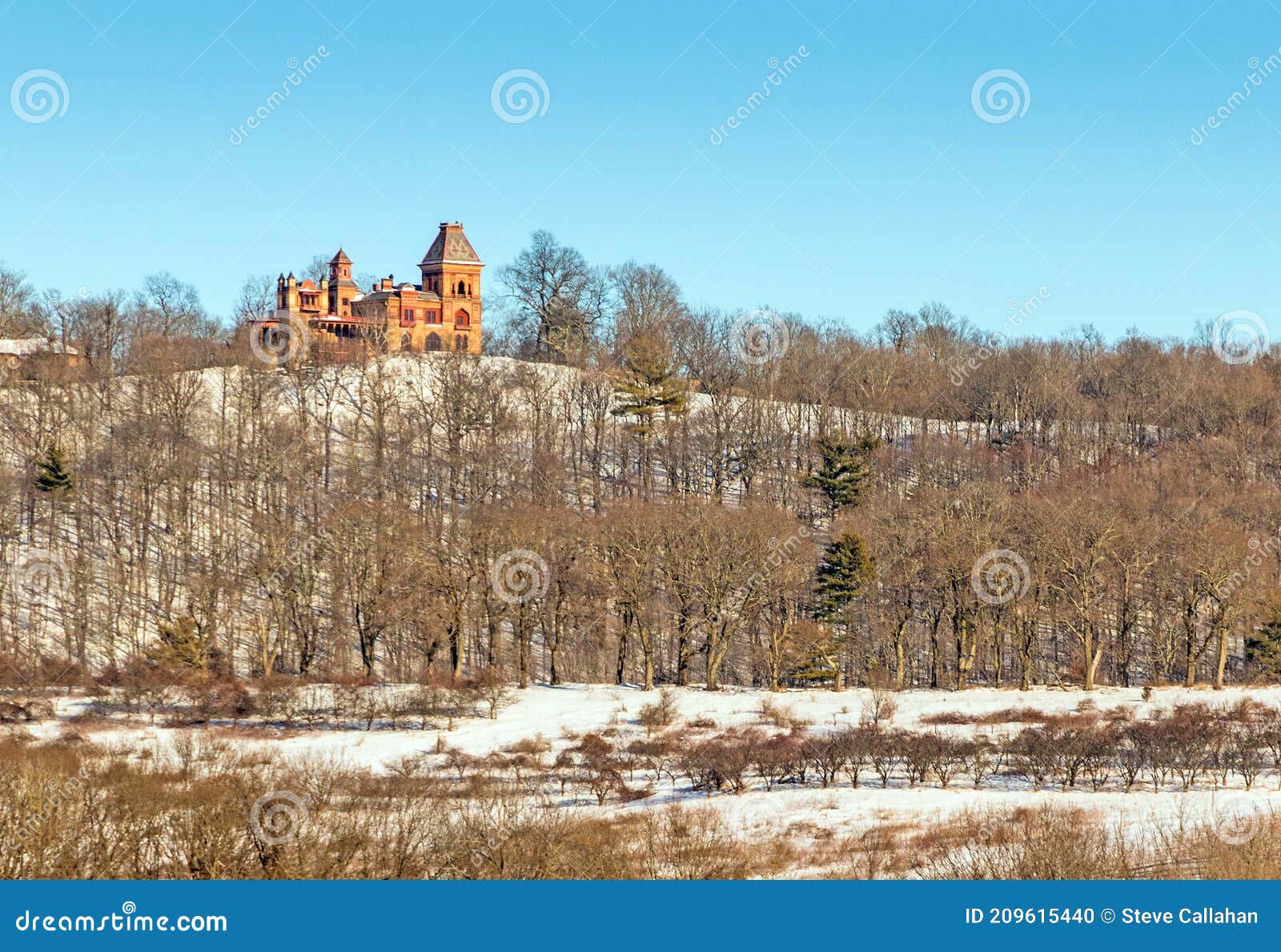 Olana Castle State Historic Site on Winter Snowy Hill Rural New York ... Olana Castle State Historic Site on Winter Snowy Hill Rural New York ...