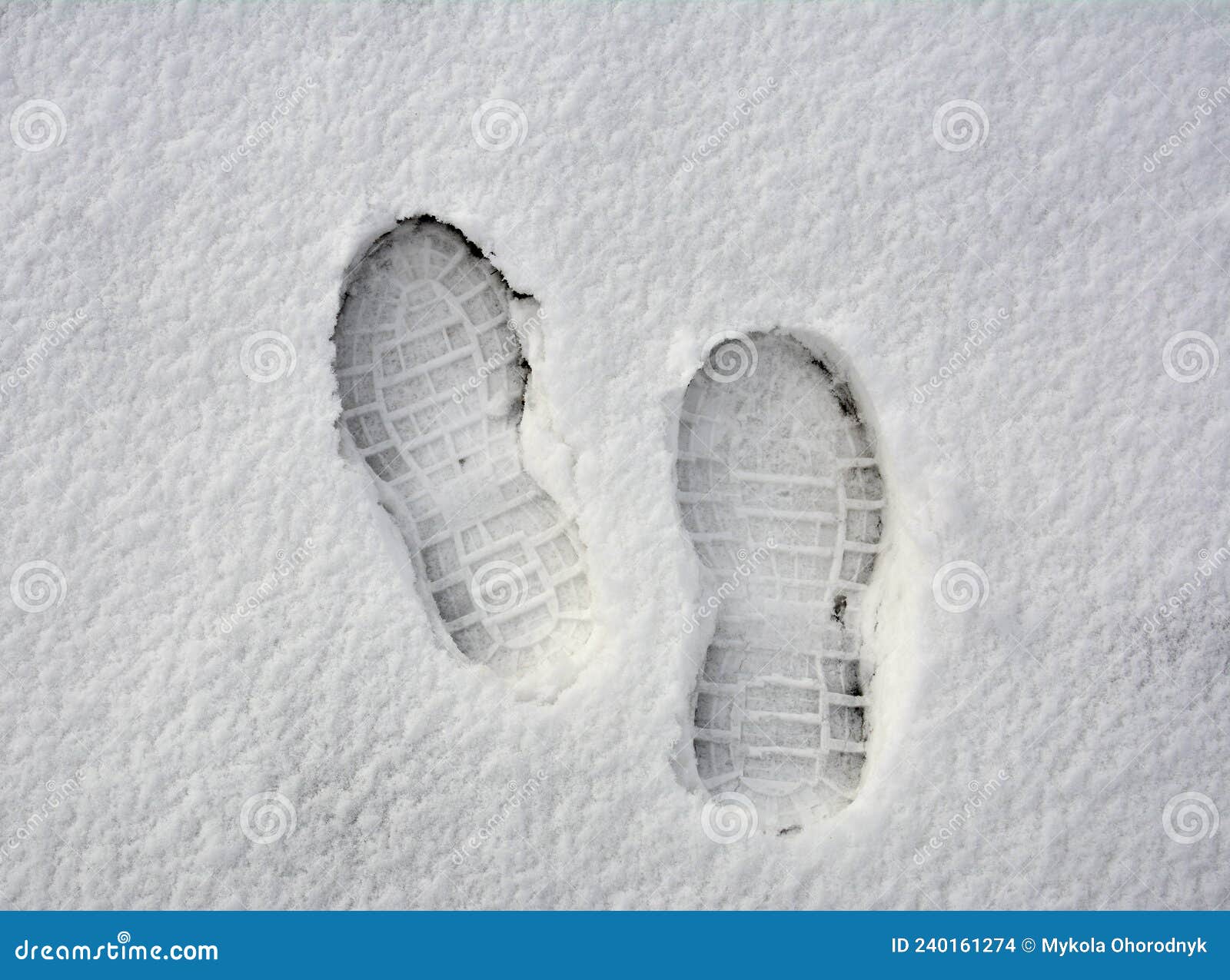 Winter Scenic. Trace of Boot in the Snow Stock Photo - Image of forward ...