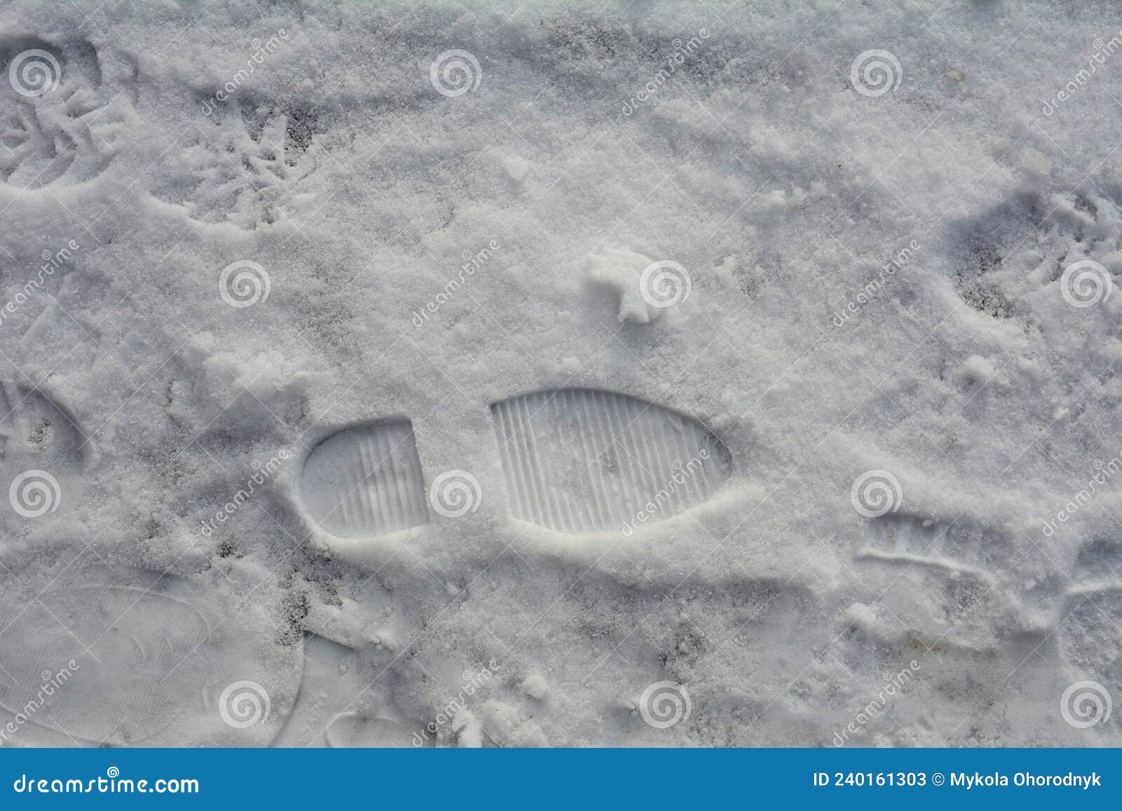 Winter Scenic. Trace of Boot in the Snow Stock Image - Image of freeze ...