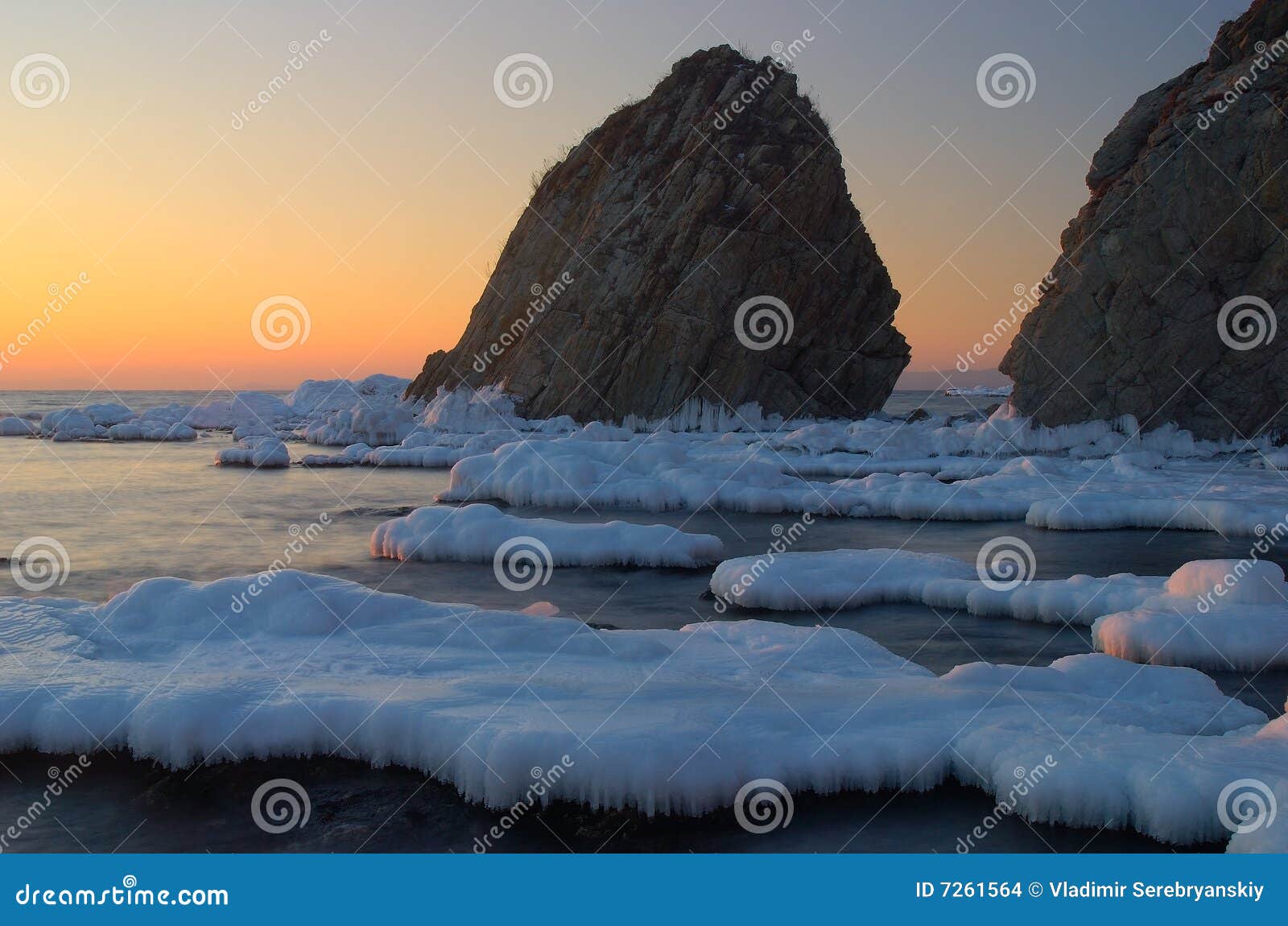 Winter sea coast. stock photo. Image of white, water, sunlight - 7261564