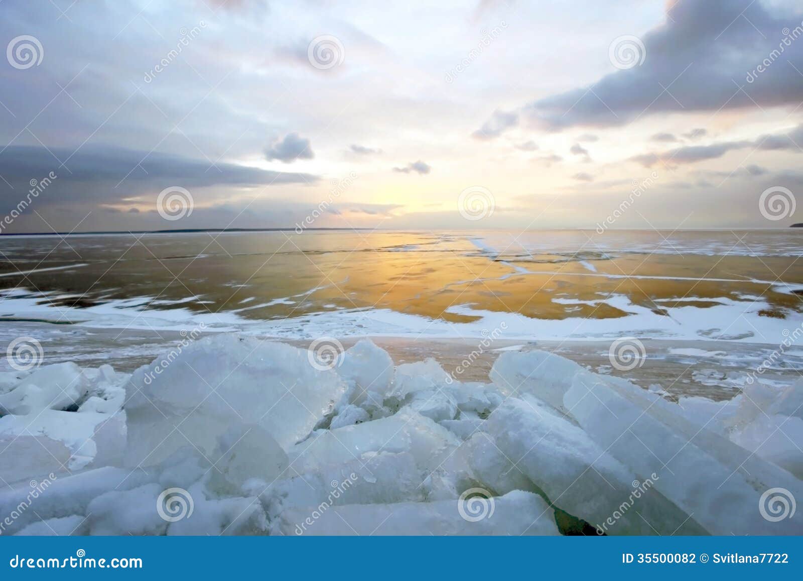 Winter sea. stock photo. Image of dusk, scenics, sunspot - 35500082