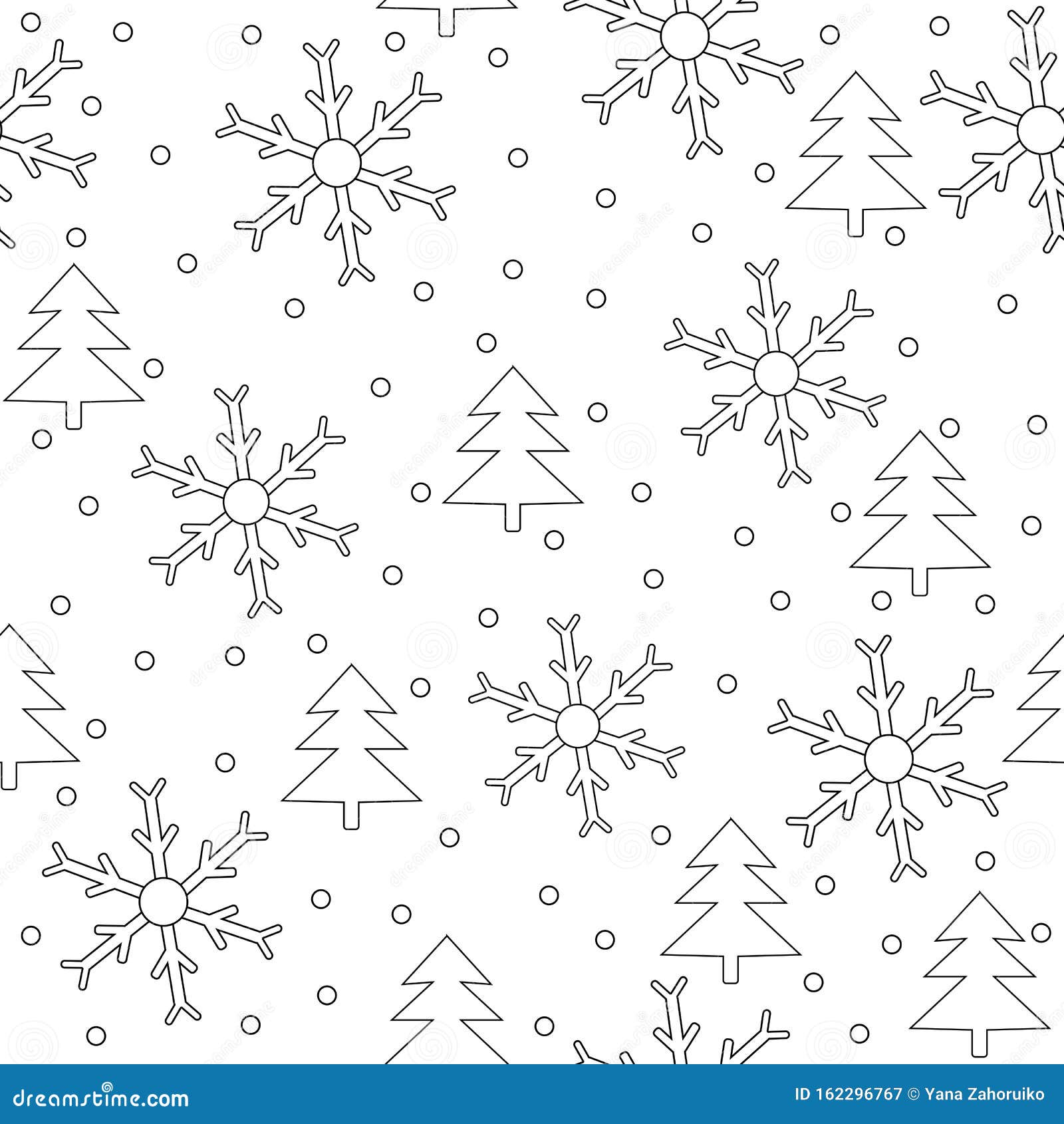 Winter Seamless Pattern. Coloring Page Stock Vector - Illustration of ...