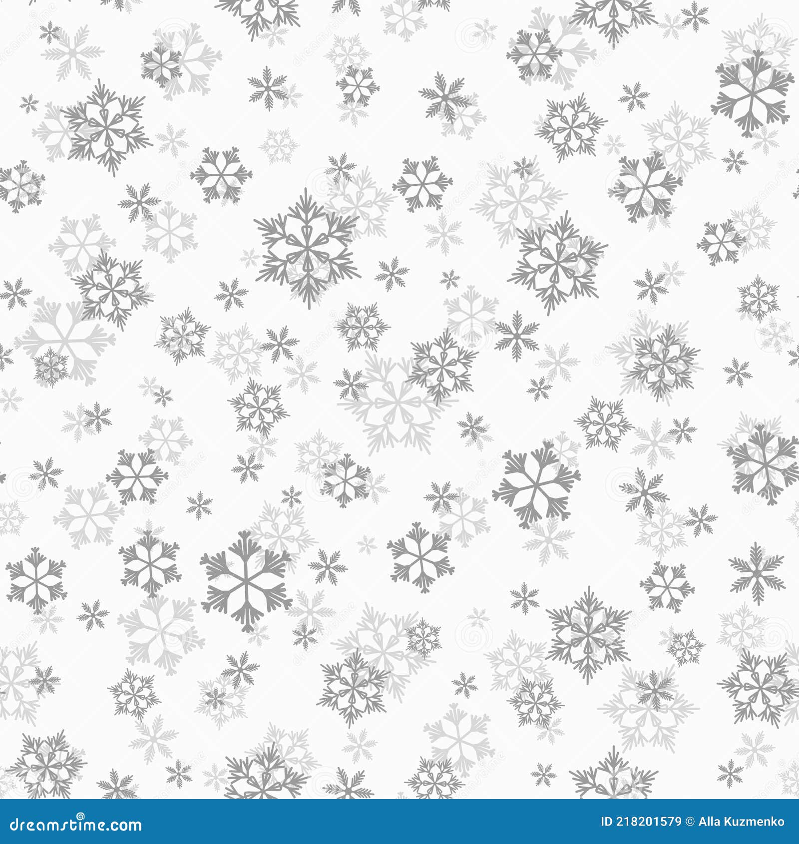 Winter Seamless Pattern with Grey Snowflakes on White Background ...