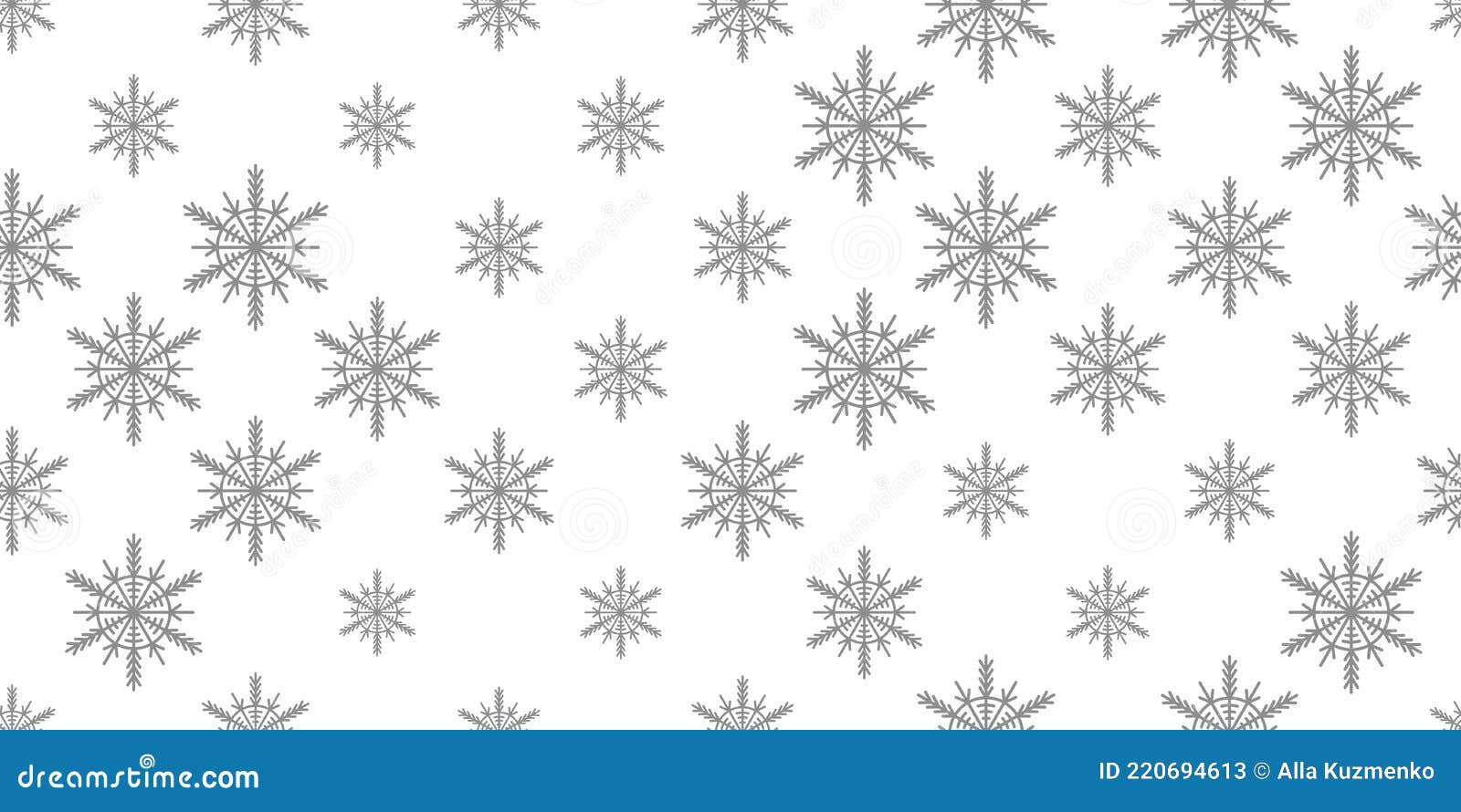 Winter Seamless Pattern with Grey Snowflakes on White Background ...