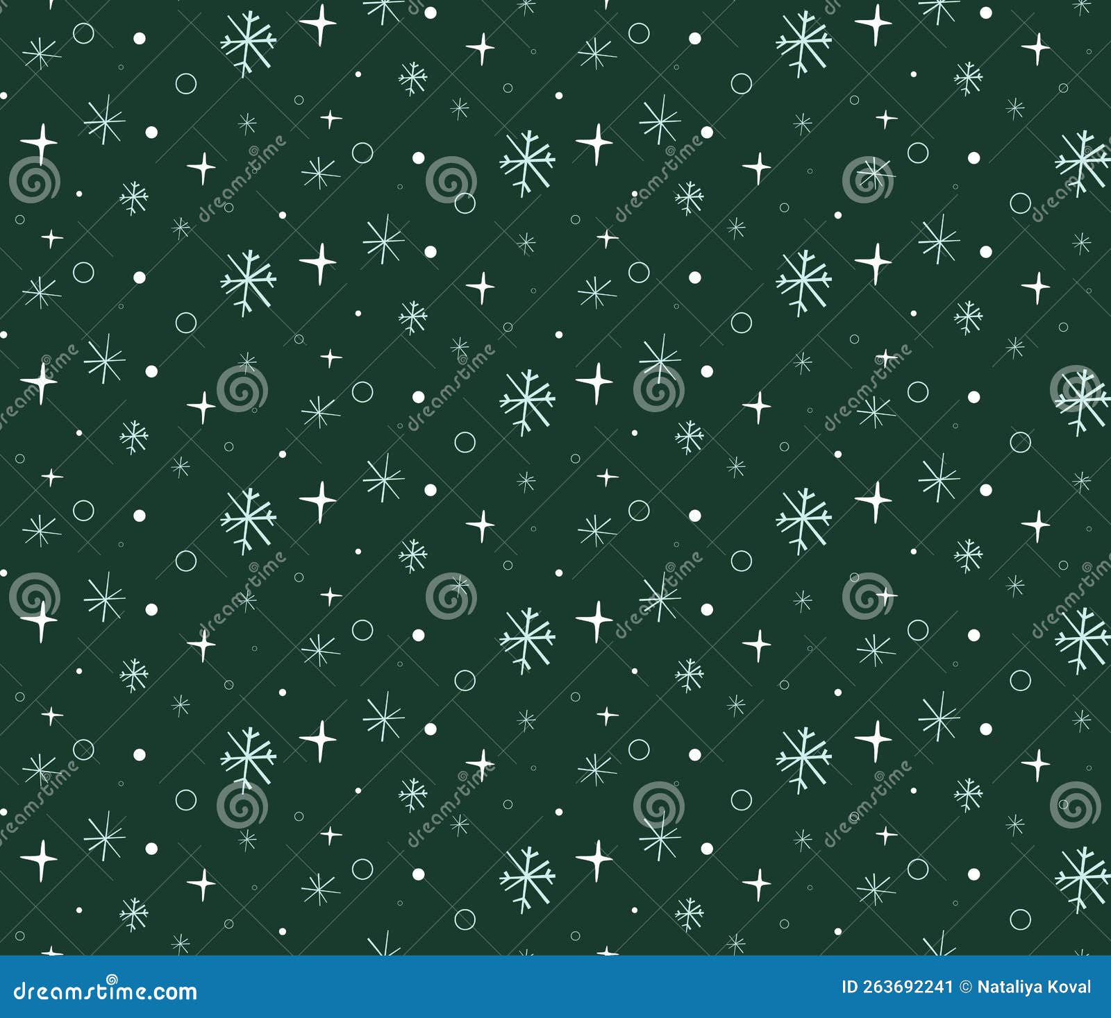 Winter Seamless Pattern. Sky with Flat White Snow Dots. New Year ...