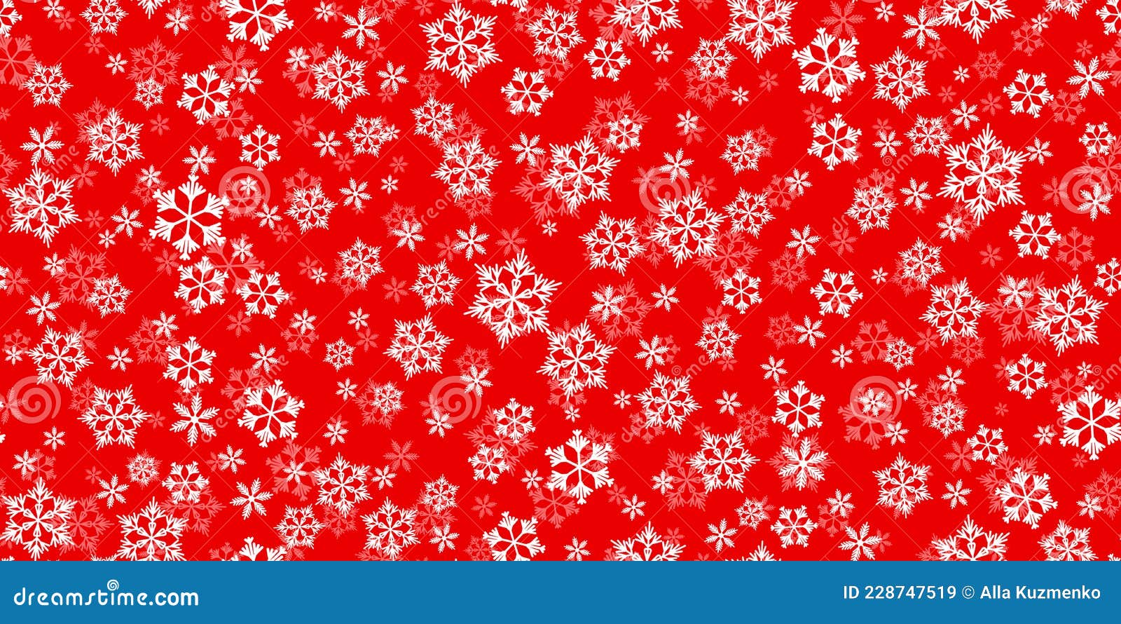 Winter Seamless Pattern with White Snowflakes on Red Background. Vector ...