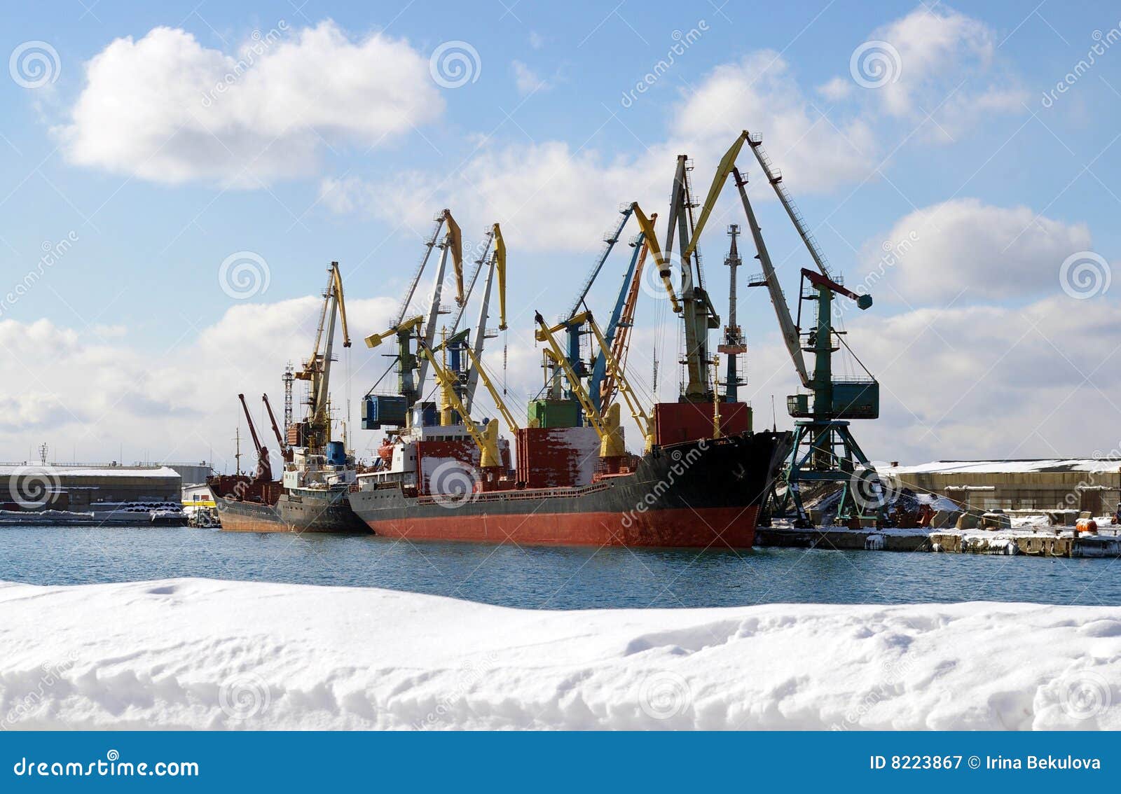 Winter in seaports stock image. Image of season, harbour - 8223867