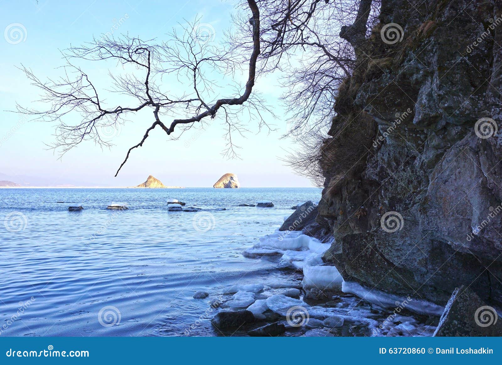 Winter seascape stock photo. Image of cold, cliff, peak - 63720860