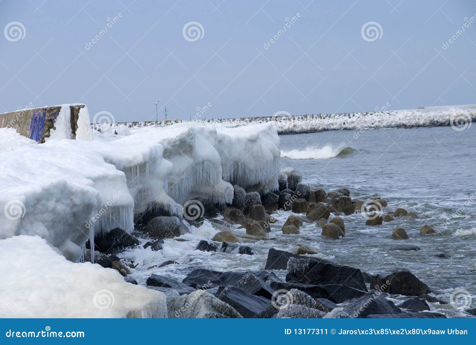 The winter at the seaside stock image. Image of arctic - 13177311