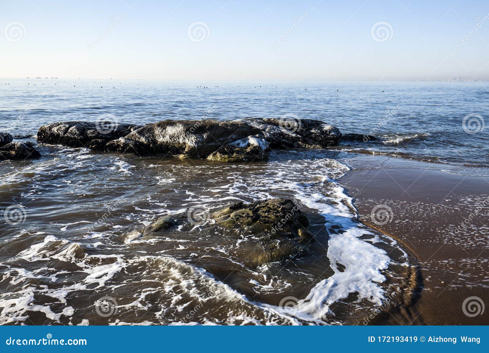 Winter seaside scenery stock image. Image of seashore - 172193419
