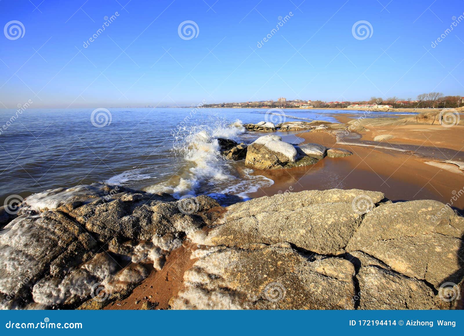 Winter seaside scenery stock photo. Image of outdoor - 172194414