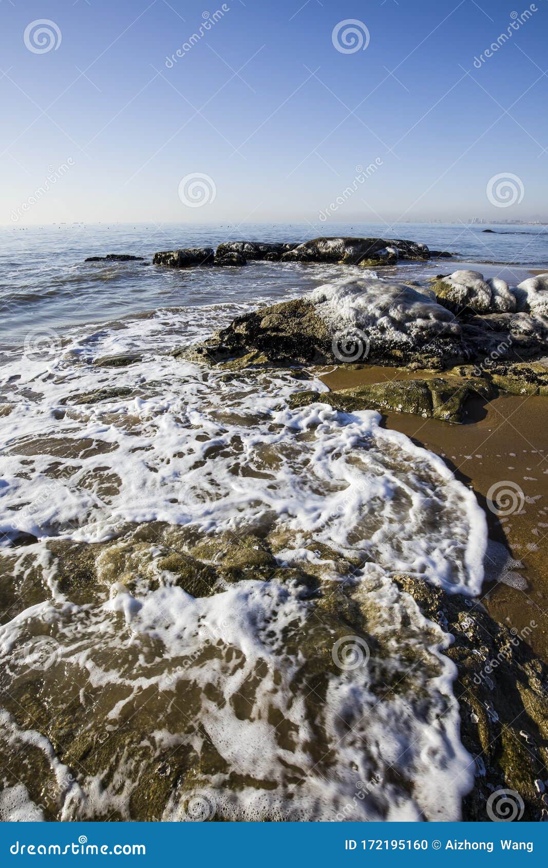 Winter seaside scenery stock photo. Image of beach, nature - 172195160