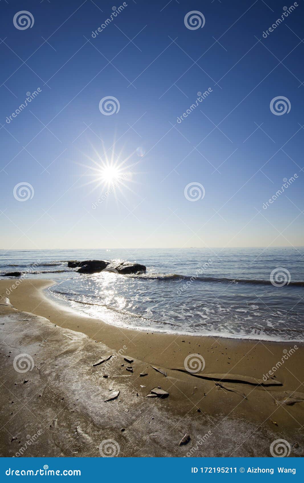 Winter seaside scenery stock image. Image of qinhuangdao - 172195211