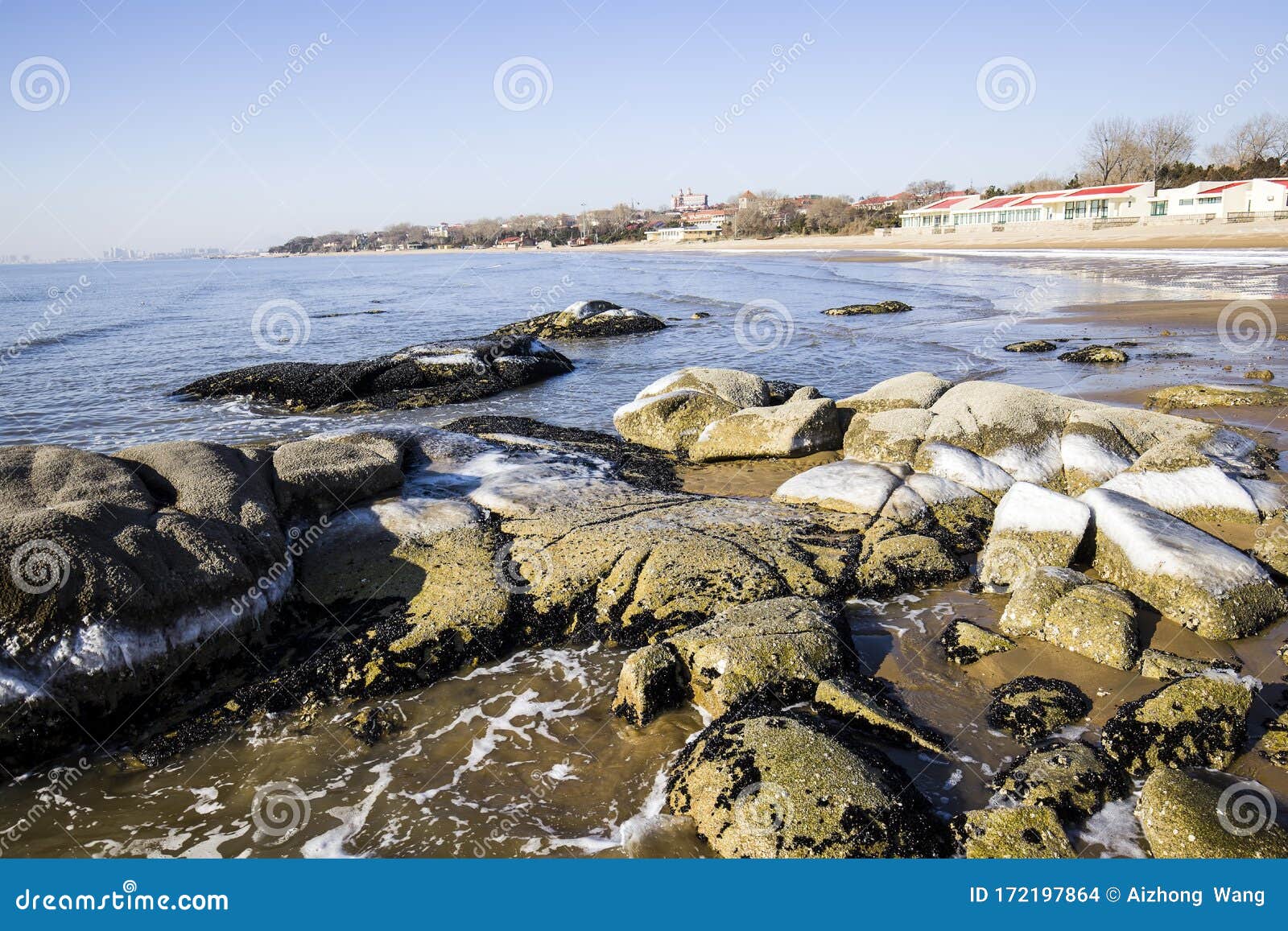 Winter seaside scenery stock photo. Image of freeze - 172197864
