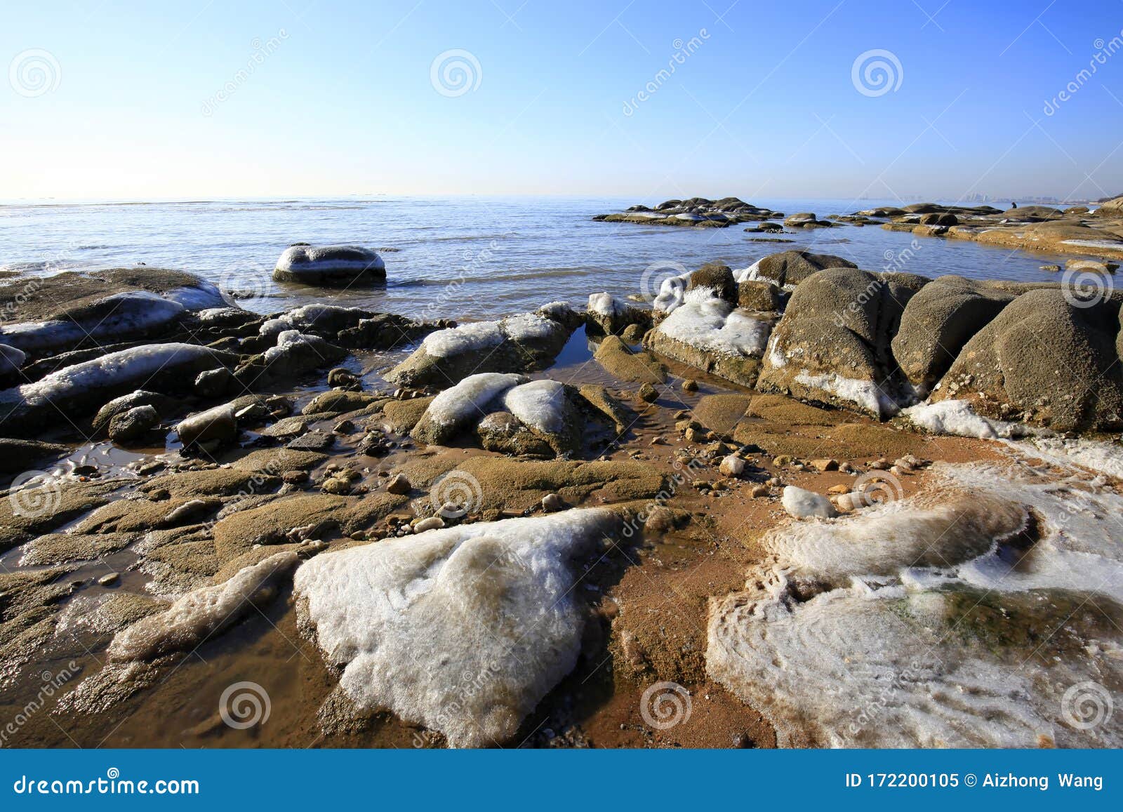 Winter seaside scenery stock image. Image of shoreline - 172200105