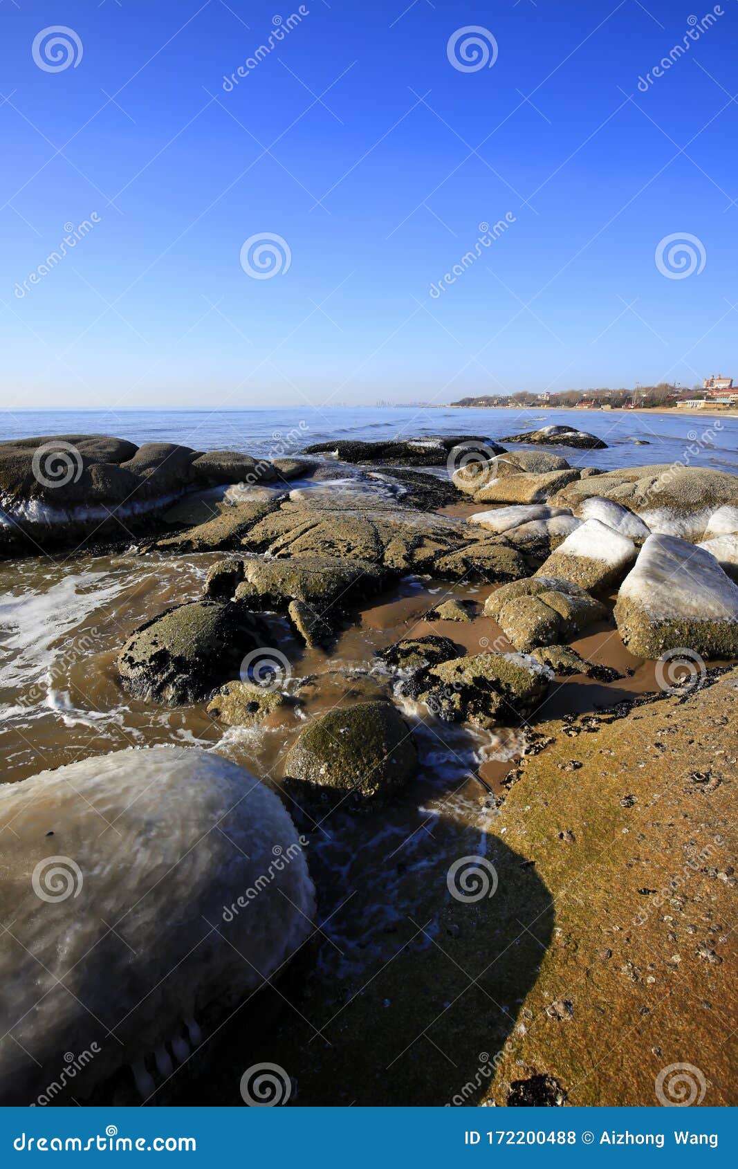 Winter seaside scenery stock photo. Image of destination - 172200488
