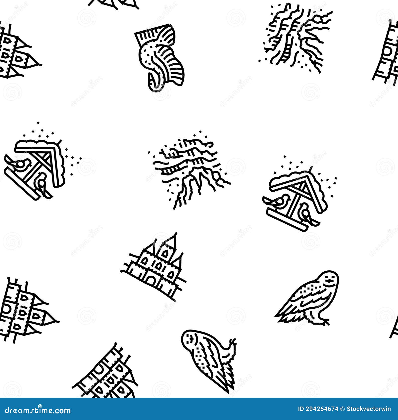 Winter Season Snow Cold Holiday Vector Seamless Pattern Stock Vector ...