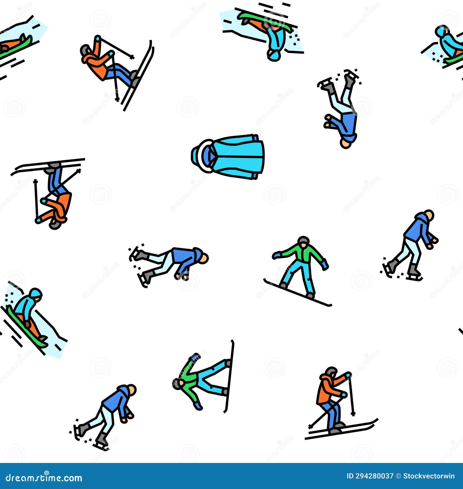 Winter Season Snow Cold Holiday Vector Seamless Pattern Stock Vector ...