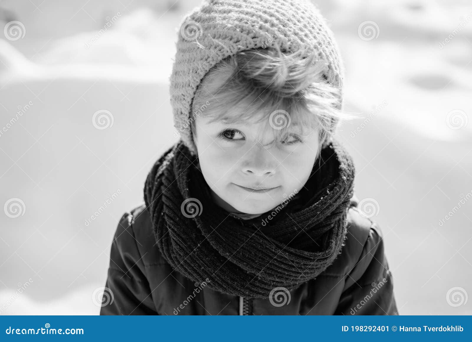 Winter Season Soon. Winter is Coming. Warm Clothes for Children. Stock ...