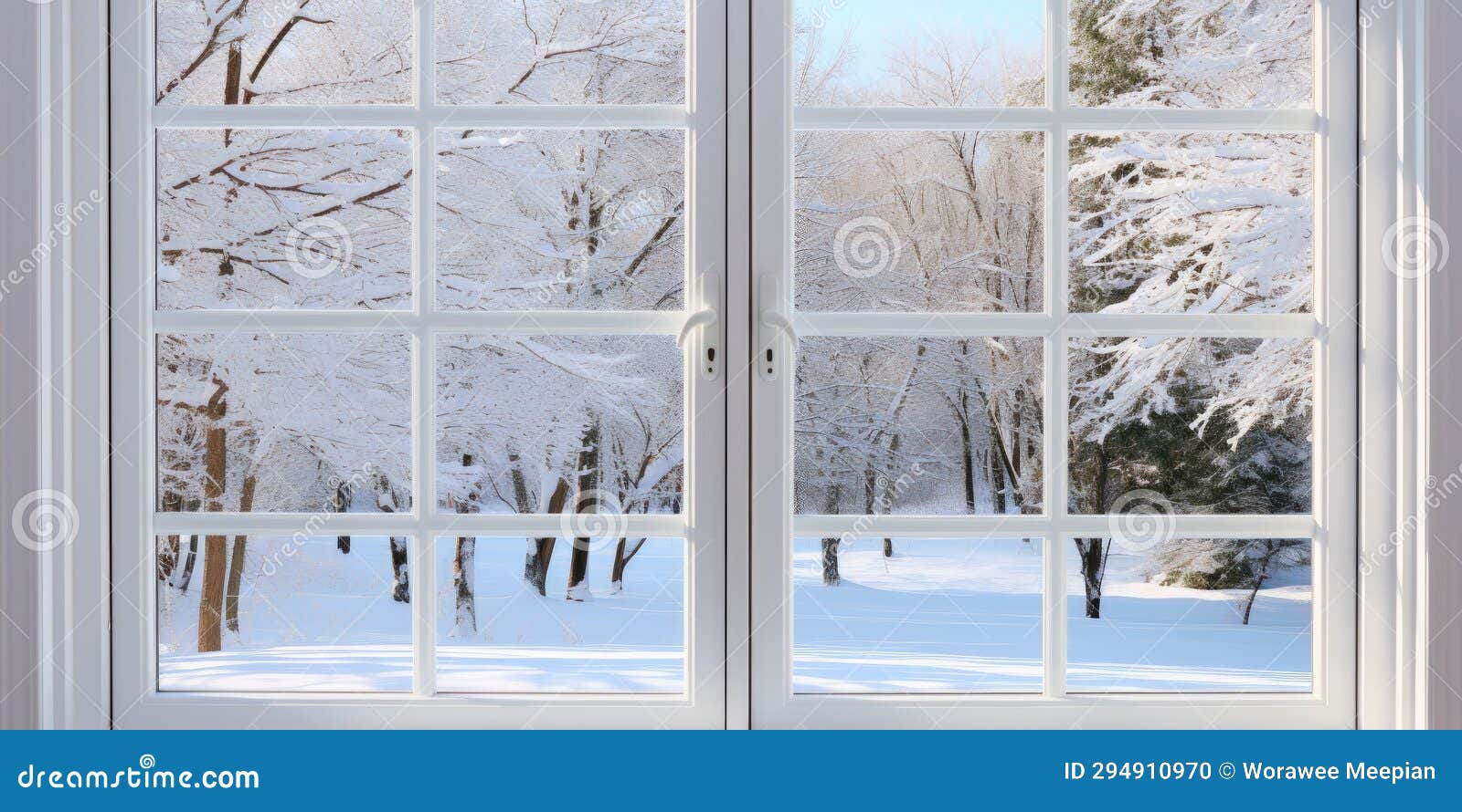 Winter Season. Window with Winter Frost Stock Photo - Image of cold ...