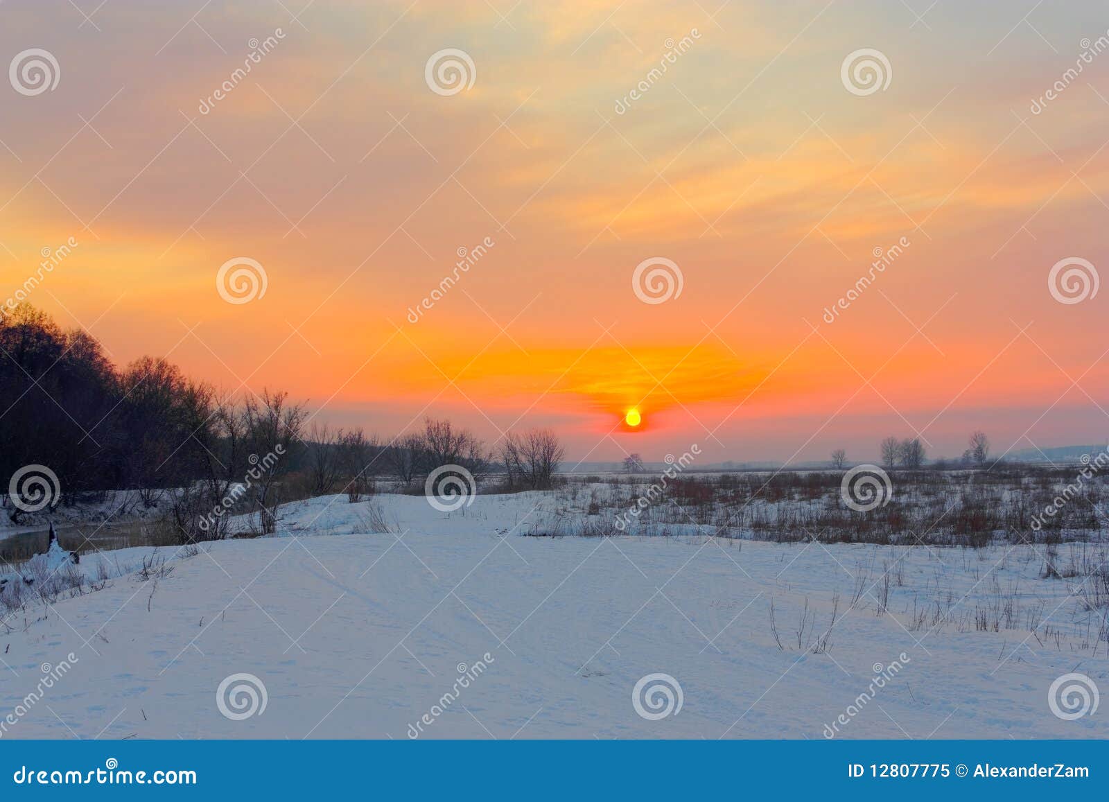 Winter setting stock image. Image of view, clouds, season - 12807775