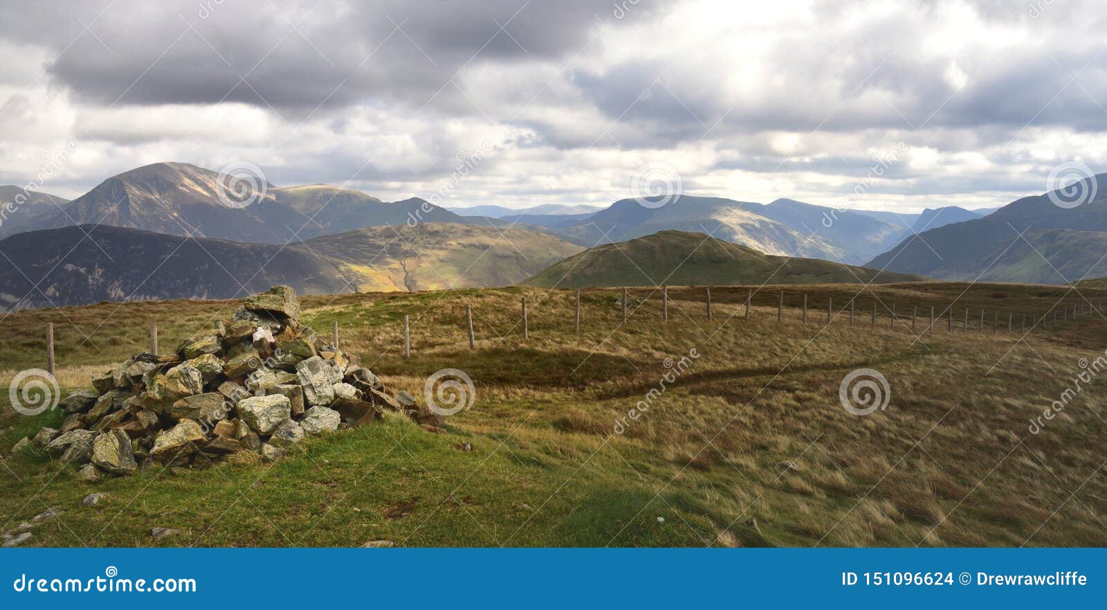 Winter Setting in Early on the Cumbrian Mountains Stock Photo - Image ...