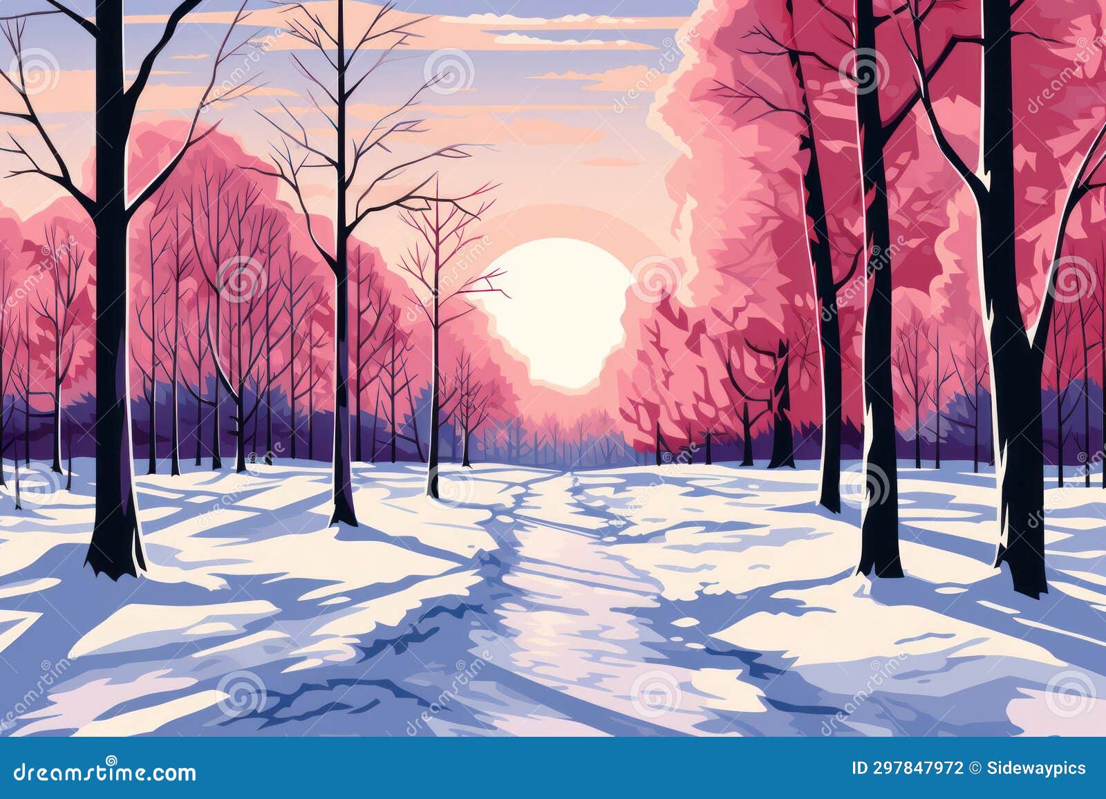 Winter Shadows - Generative AI Stock Illustration - Illustration of winter, holidays: 297847972