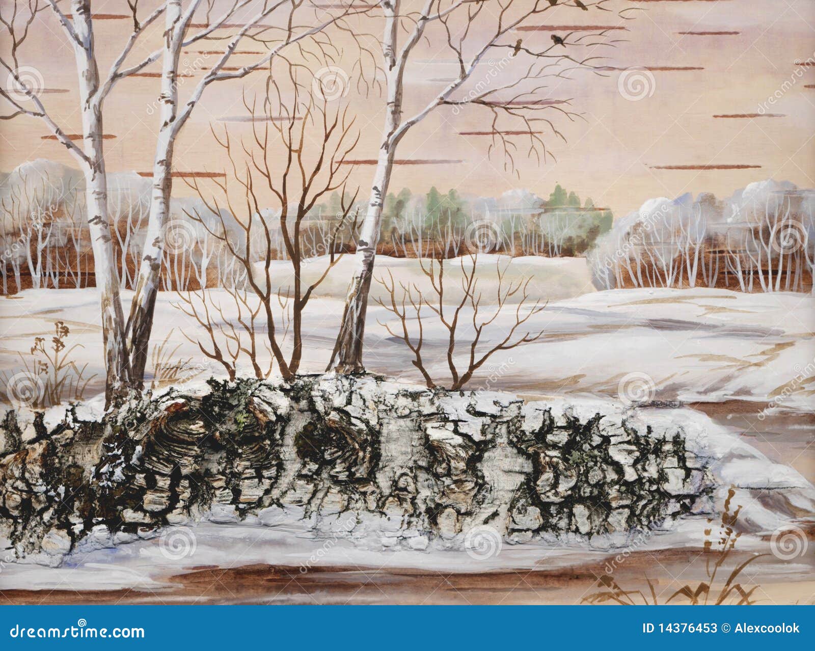 Winter Siberian landscape stock illustration. Illustration of russia ...
