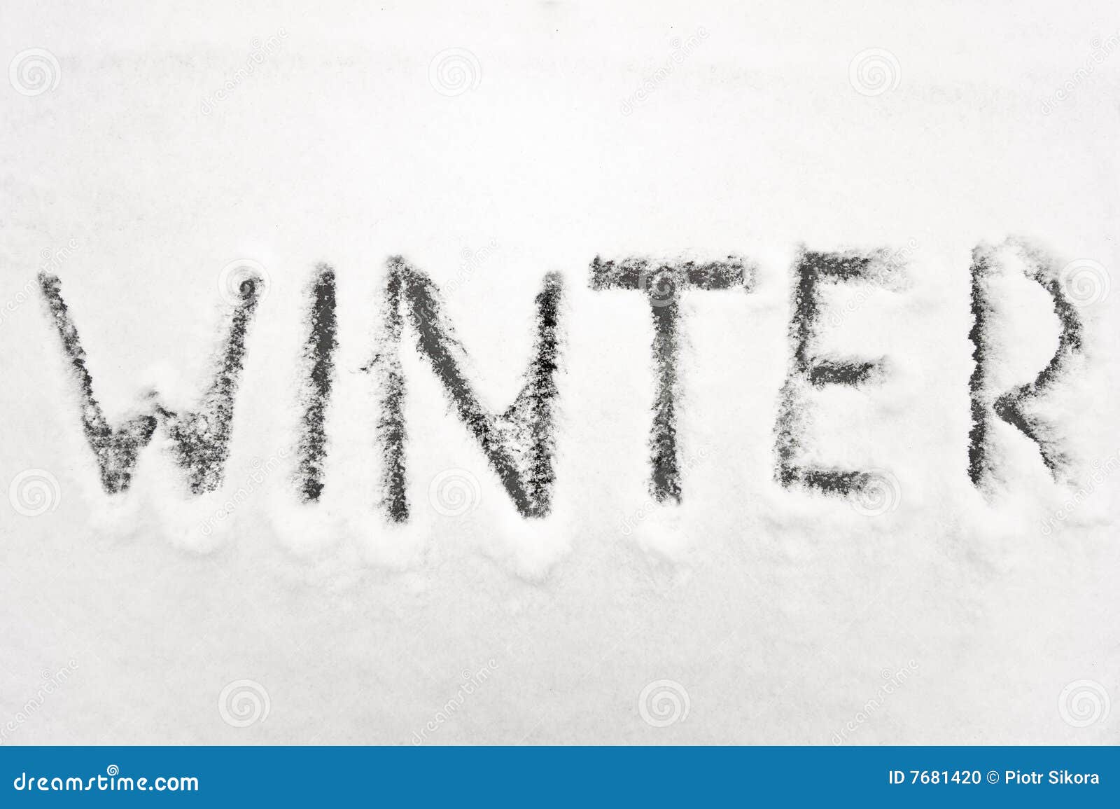 Winter sign in snow stock photo. Image of nature, closeup - 7681420