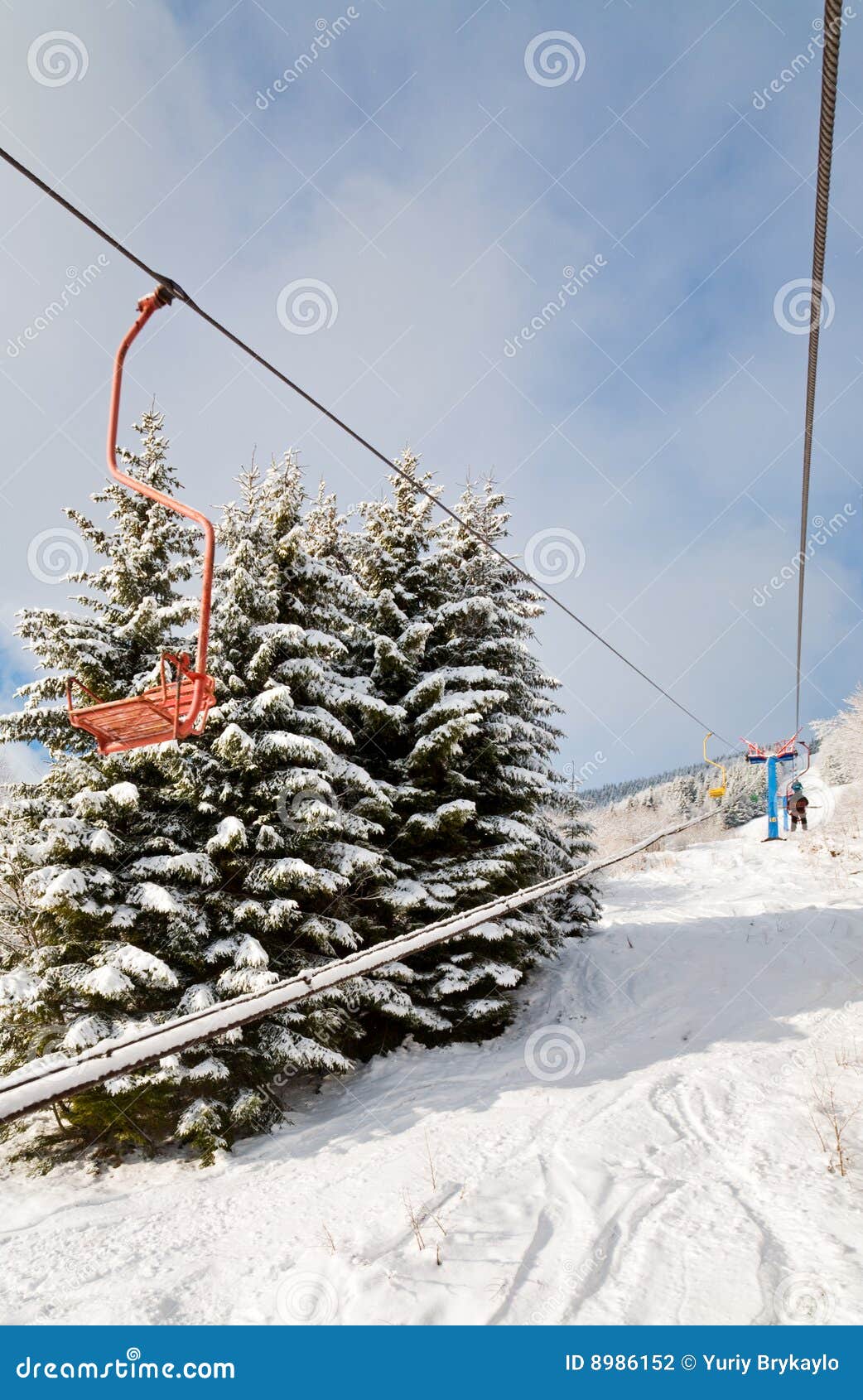 Winter ski ropeway stock photo. Image of frozen, resort - 8986152