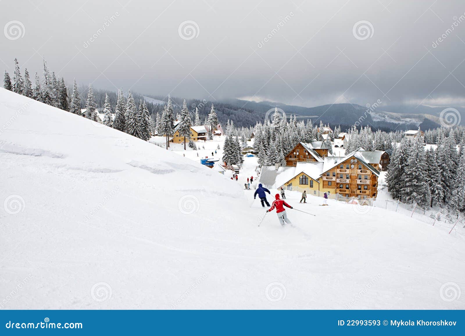Winter skiing resort stock image. Image of vacation, rest - 22993593