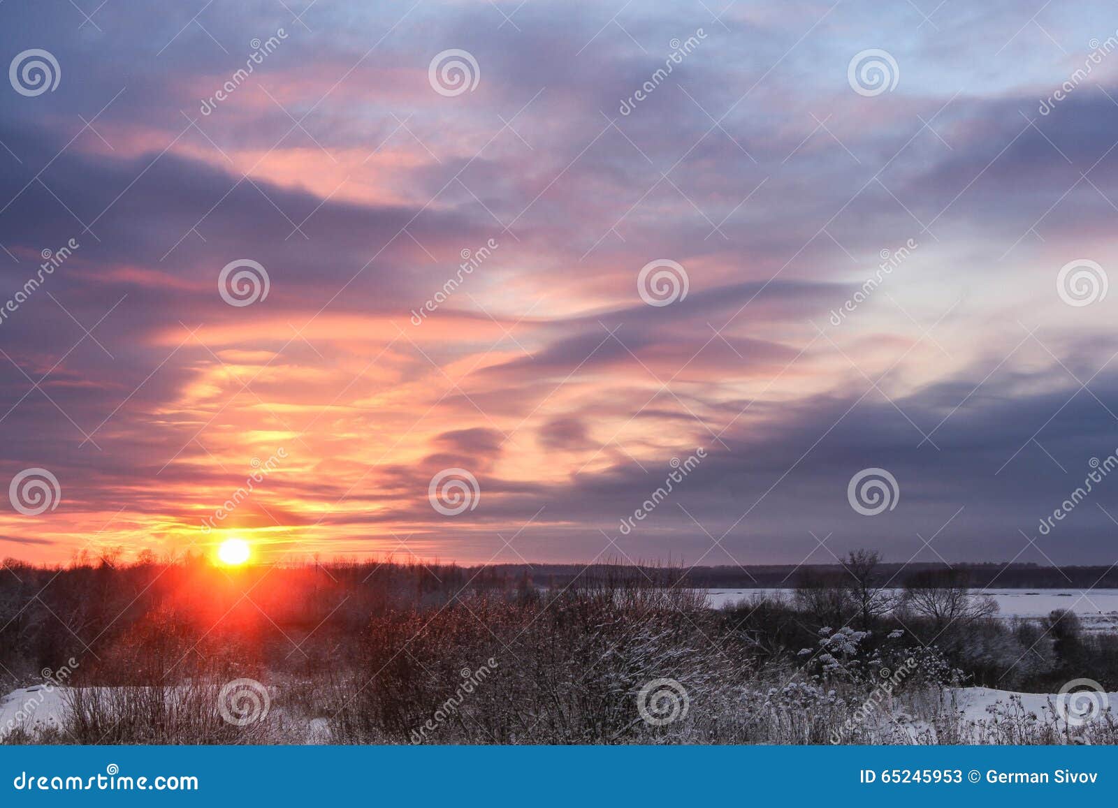 Winter sky at sunset stock image. Image of cold, tree - 65245953