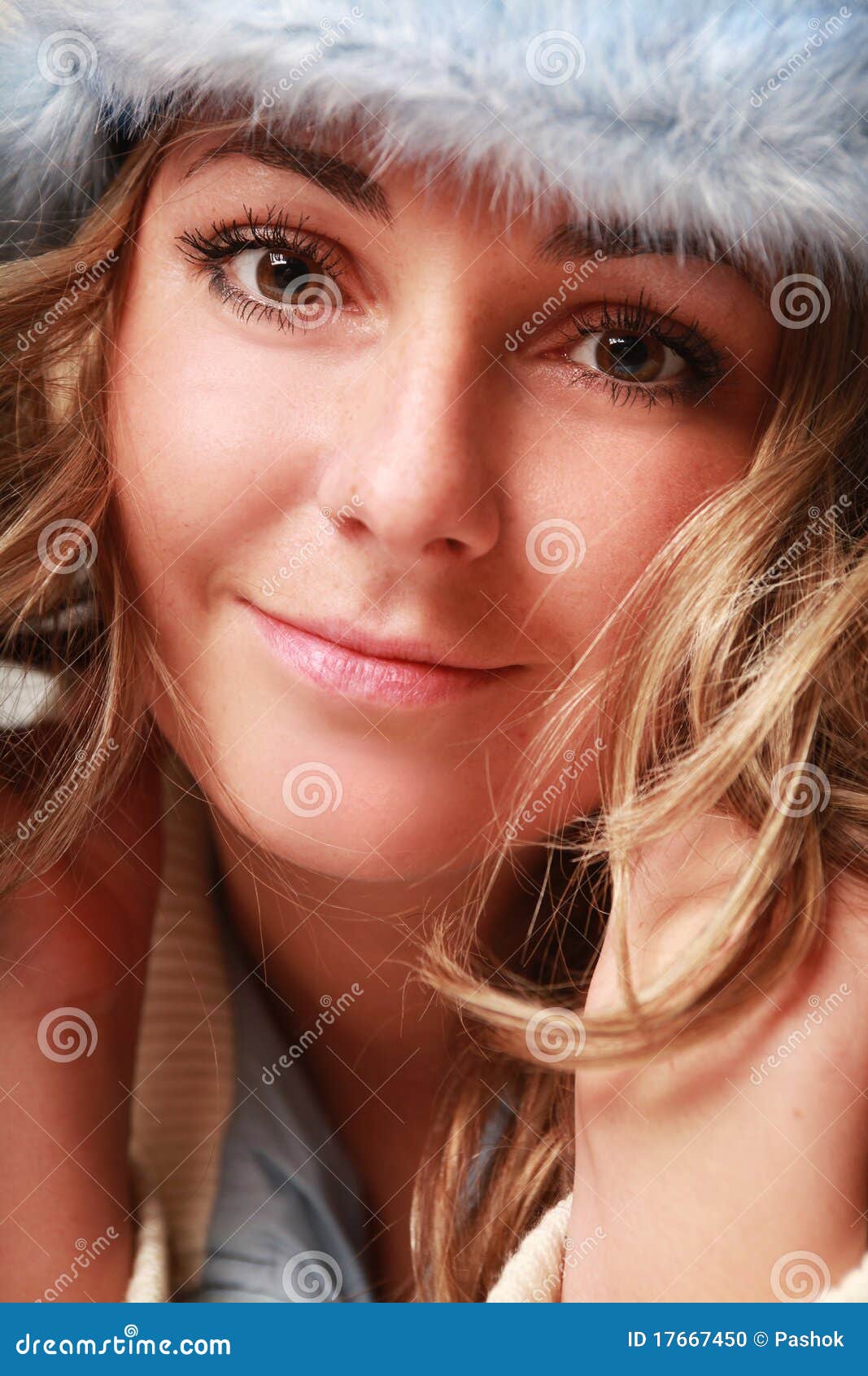 Winter smile stock photo. Image of beauty, makeup, cheerful - 17667450