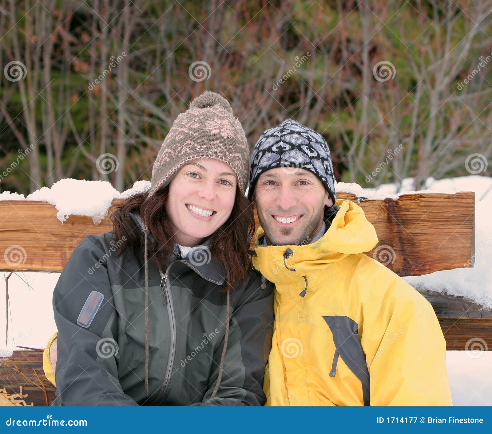 Winter Smiles stock image. Image of pose, couple, winter - 1714177