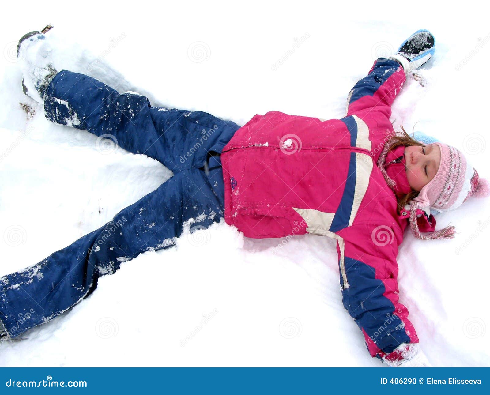 Winter snow angel stock photo. Image of winter, season - 406290