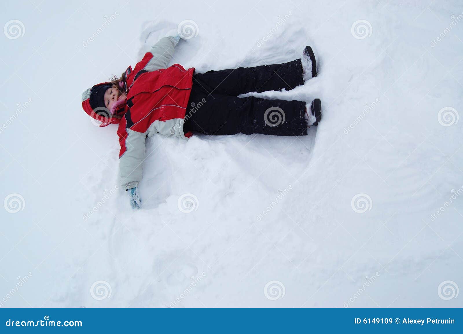 Winter snow angel stock image. Image of portrait, pink - 6149109