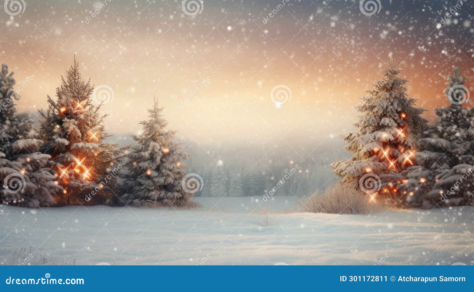 Winter Snow Background Banner with Copy Space, Christmas, Landscape, AI ...