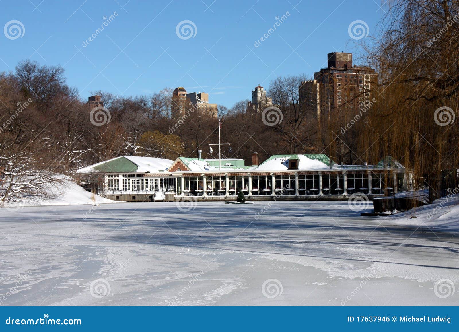 Winter Snow in Central Park Stock Photo - Image of manhattan, central ...