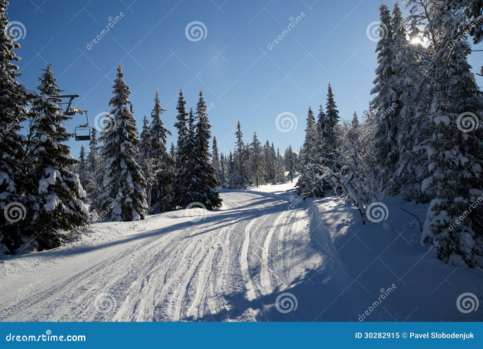 Road to ski lift stock image. Image of landscape, road - 30282915